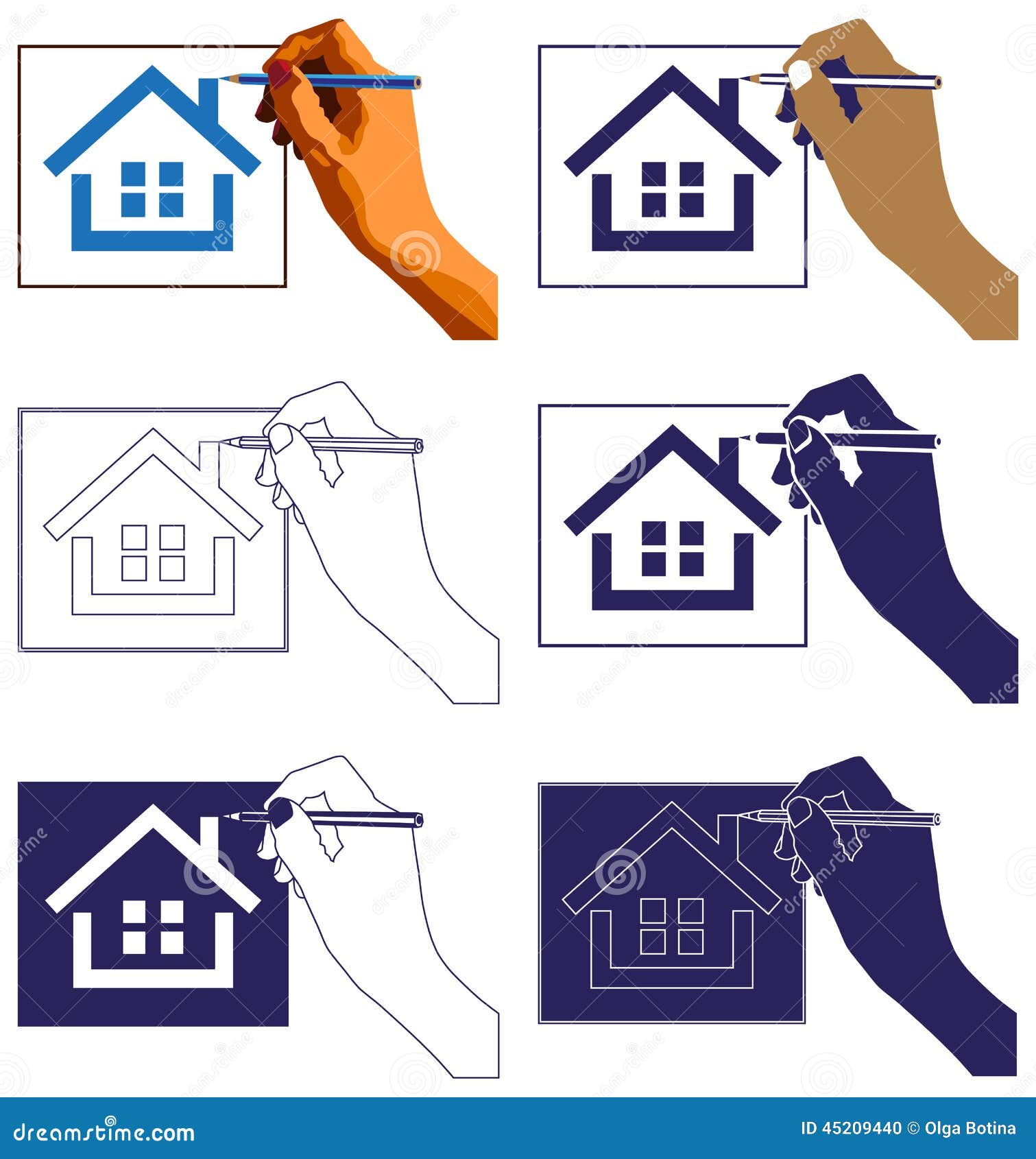 Hand drawing house stock vector. Illustration of project - 45209440