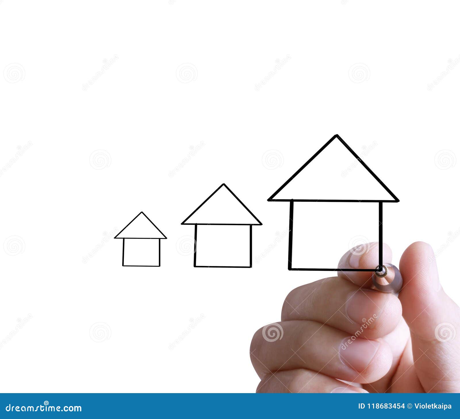 Hand drawing house stock photo. Image of concept, construction - 118683454