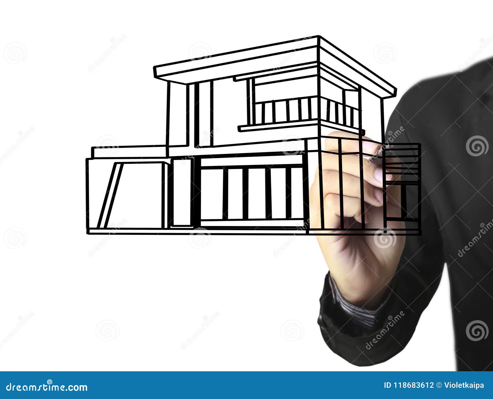 Hand drawing house stock photo. Image of pencil, education - 118683612