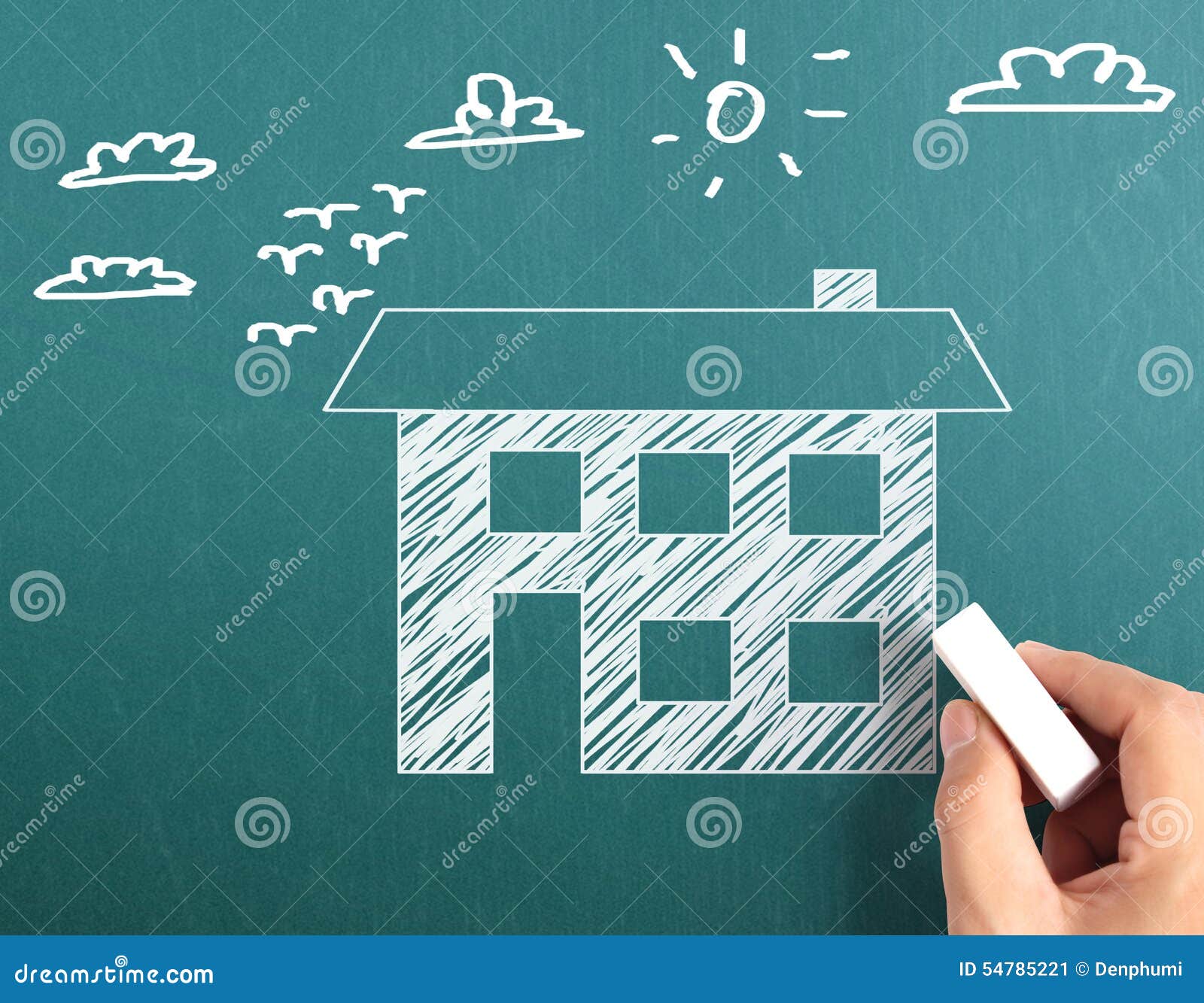 Hand drawing a house stock image. Image of design, colorful - 54785221