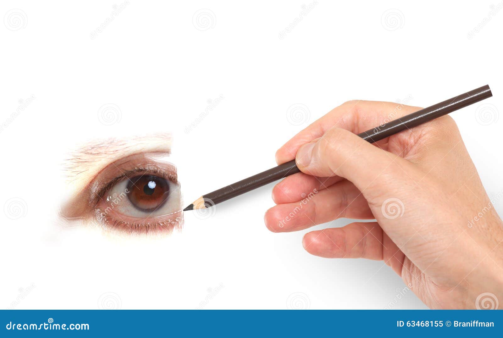 Hand drawing a human eye stock image. Image of beauty - 63468155