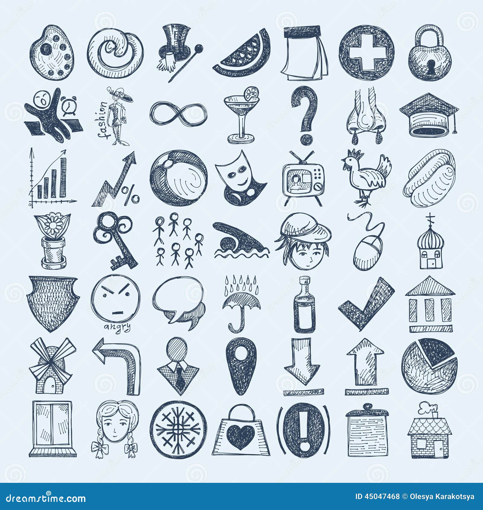 49 hand drawing icon set stock vector. Illustration of drawing - 45047468