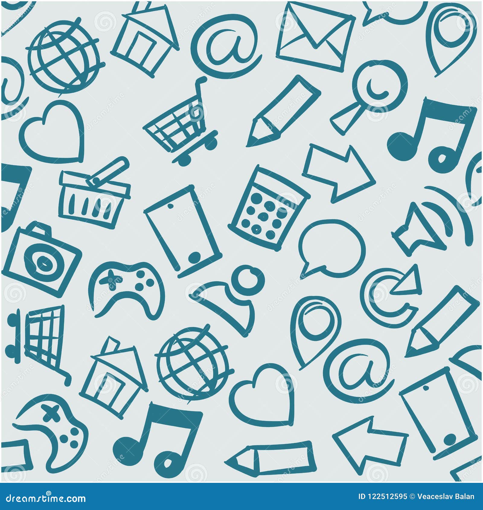 Hand Drawing Icon Set Wallpaper Stock Vector - Illustration of sign ...