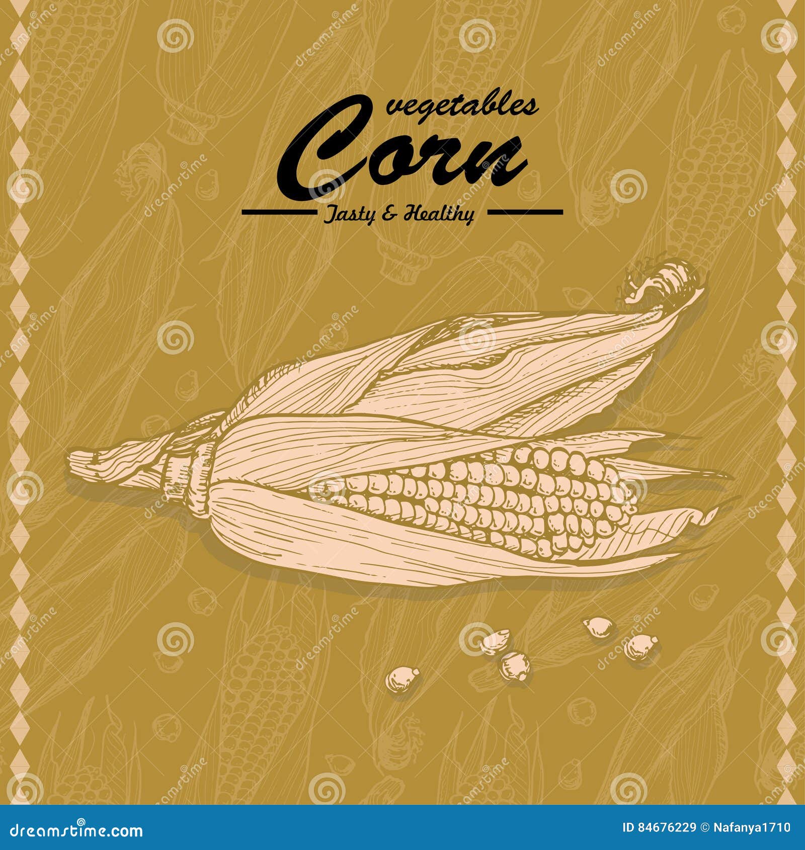 Hand Drawing Illustration of a Corn Stock Vector - Illustration of ...