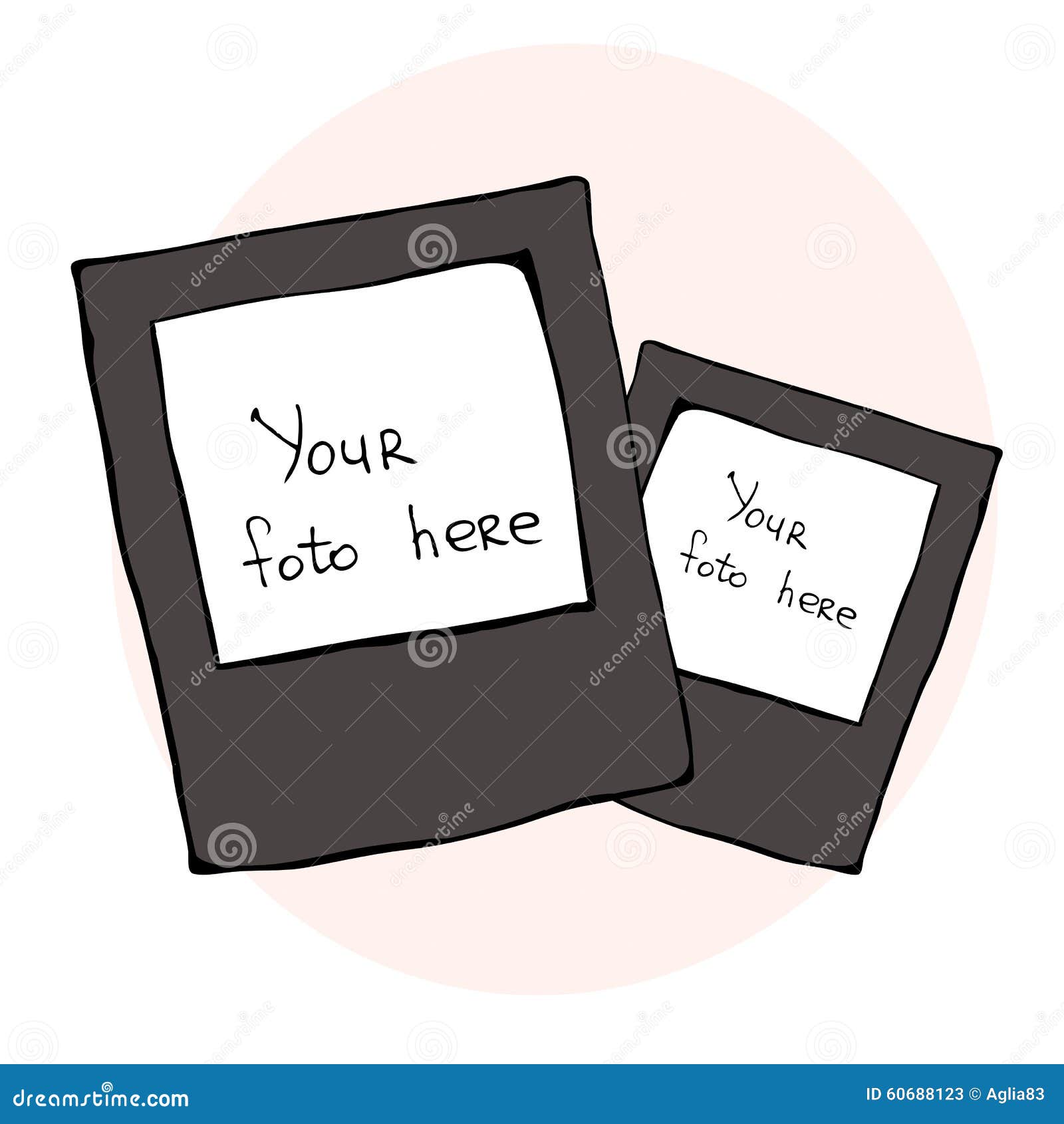 Hand Drawing Illustration of Two Retro Photo Frame Stock Vector ...