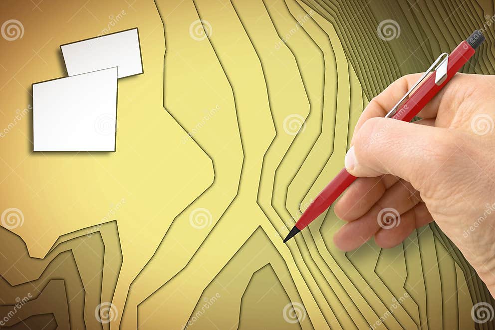 Hand Drawing an Imaginary Cadastral Map of Territory Stock Illustration ...