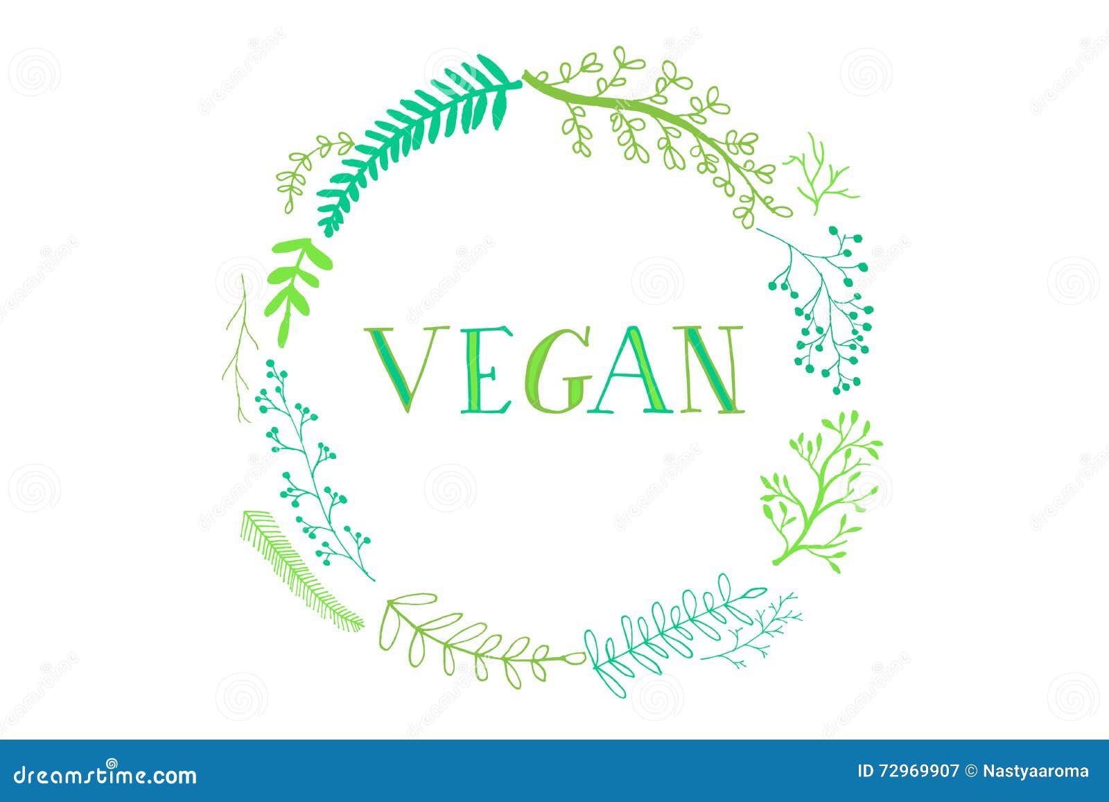 Hand-drawing Inscription Vegan Stock Vector - Illustration of ecology ...