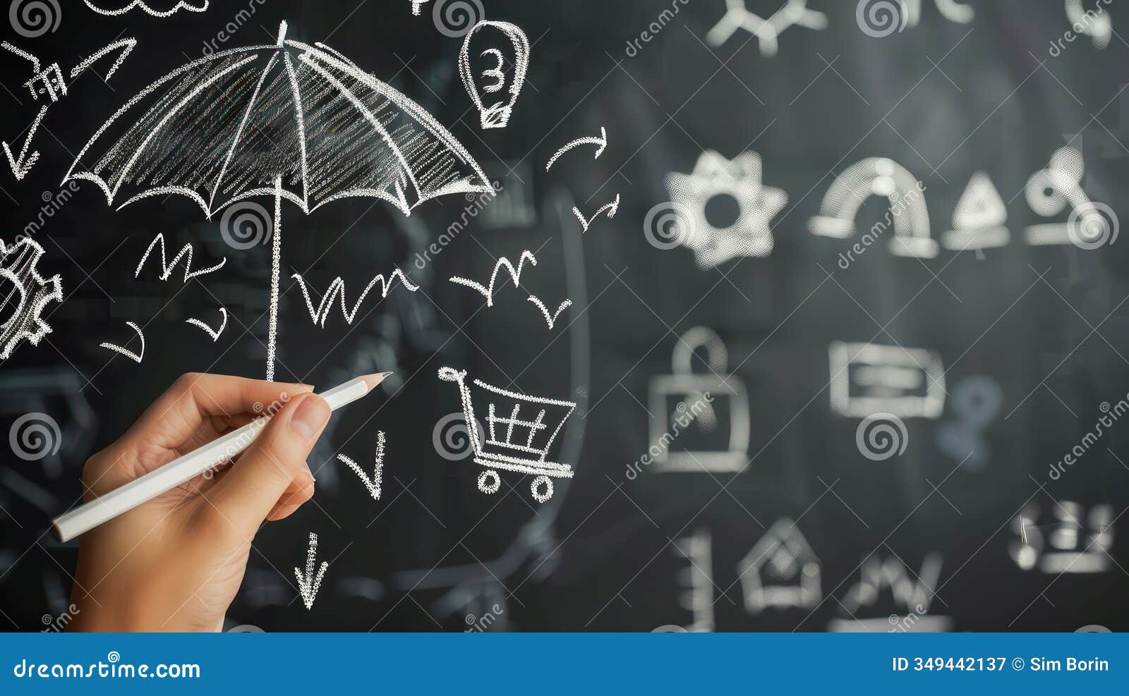 Hand Drawing Insurance Concept Diagram Stock Illustration ...