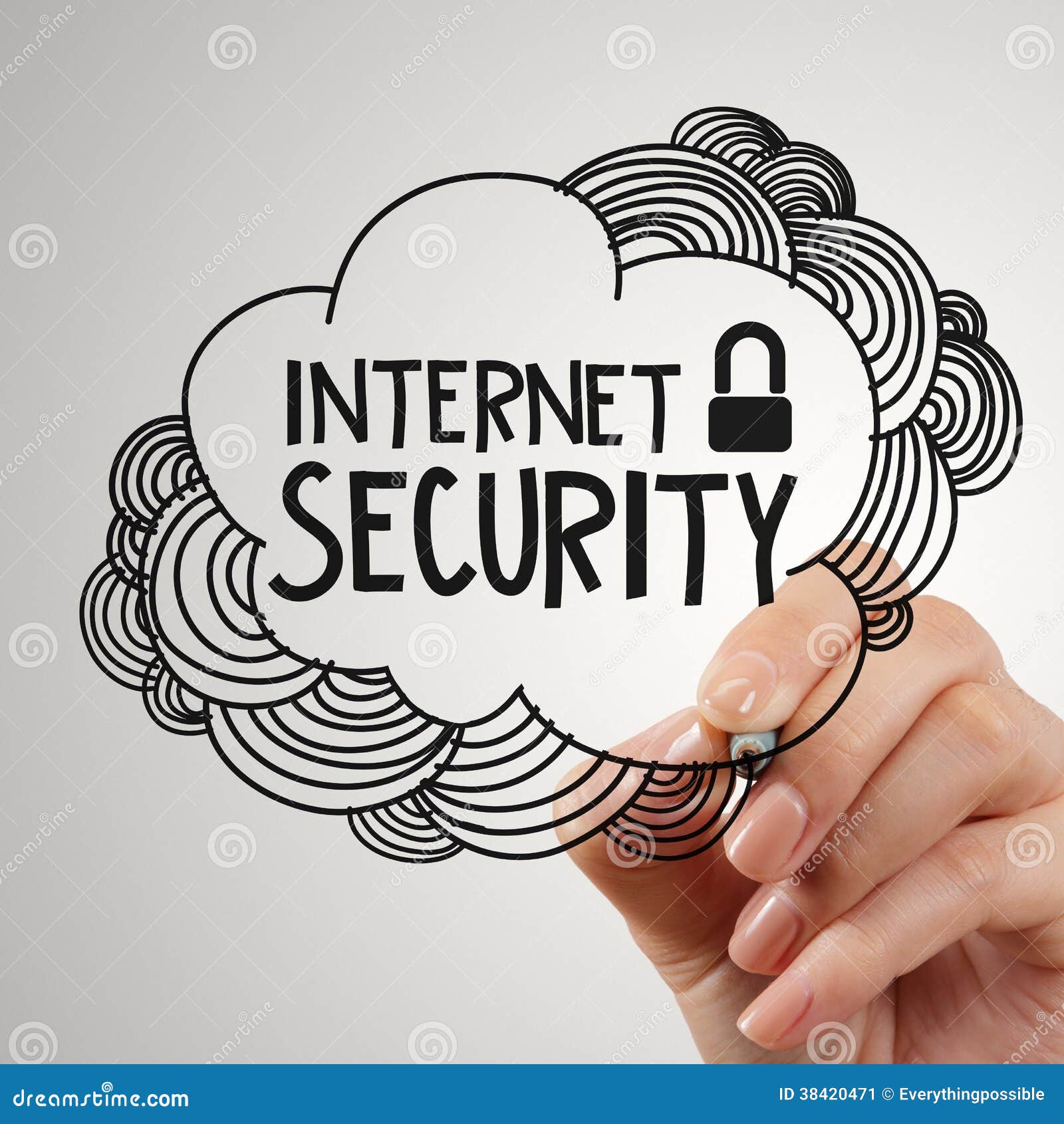 Hand Drawing Internet Security Stock Image - Image: 38420471
