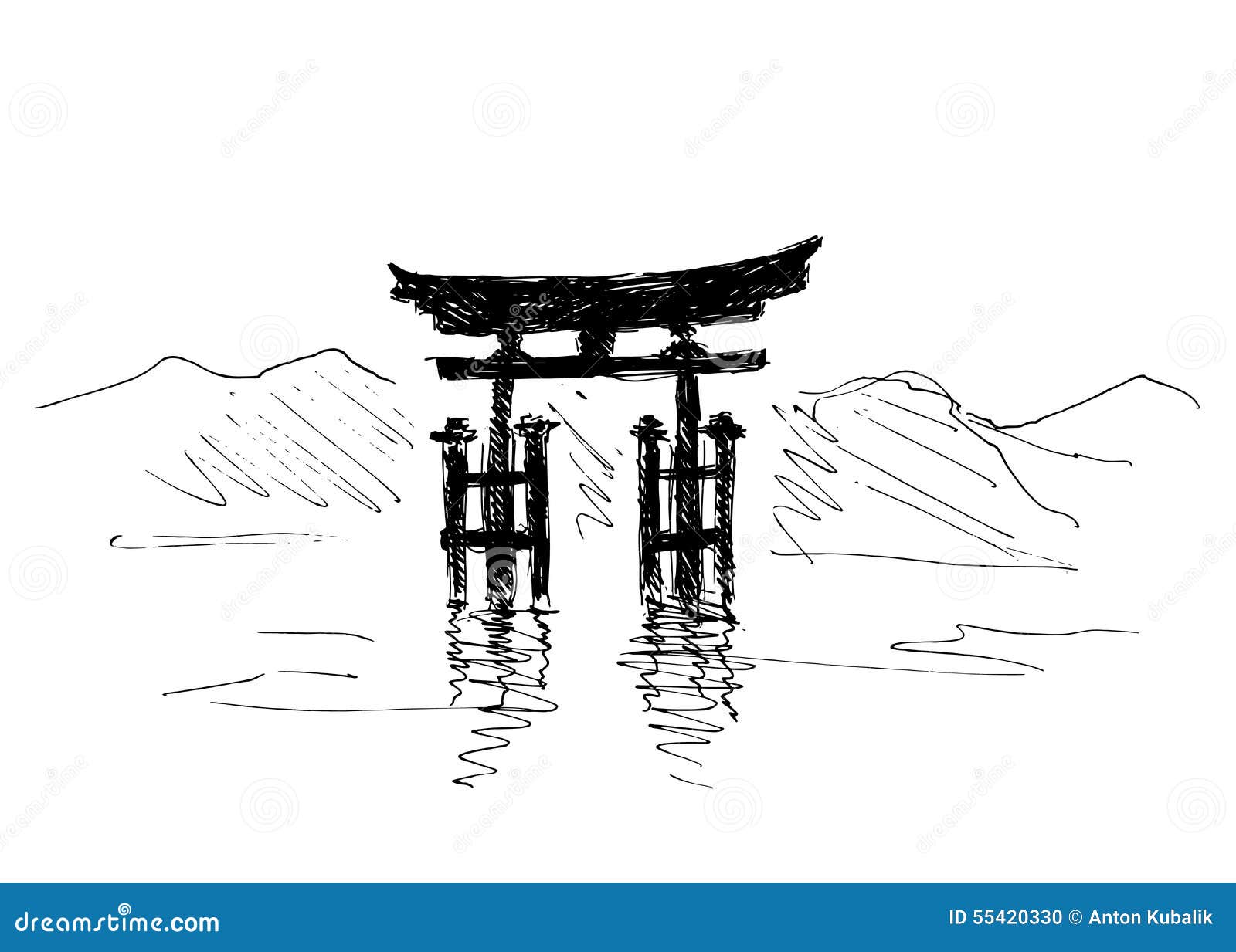 Japanese Torii Gate. Symbol Of Japan, Shintoism Religion. Red Wooden ...