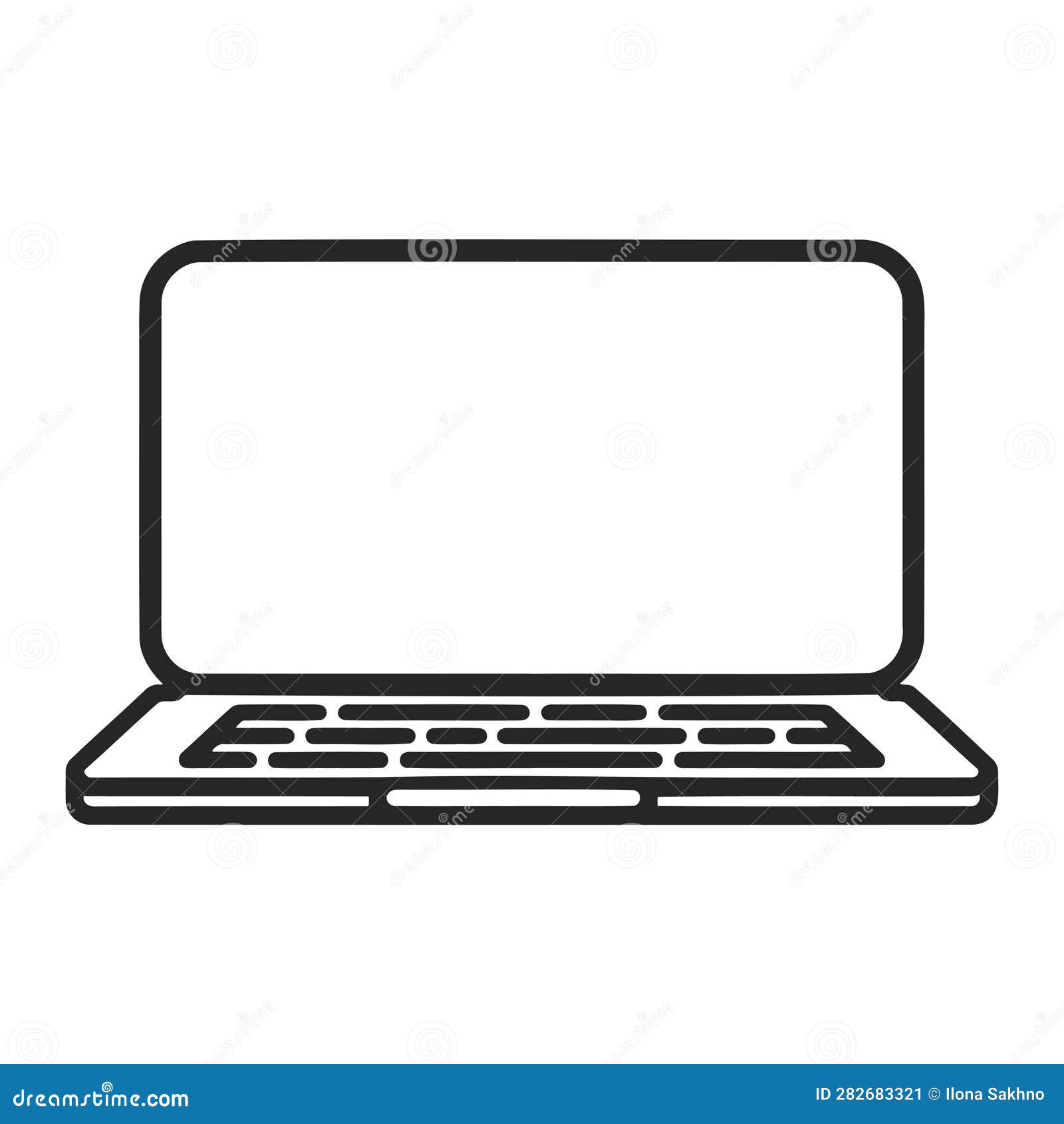 Hand Drawing of a Laptop. Perspective View. Icon Stock Vector ...