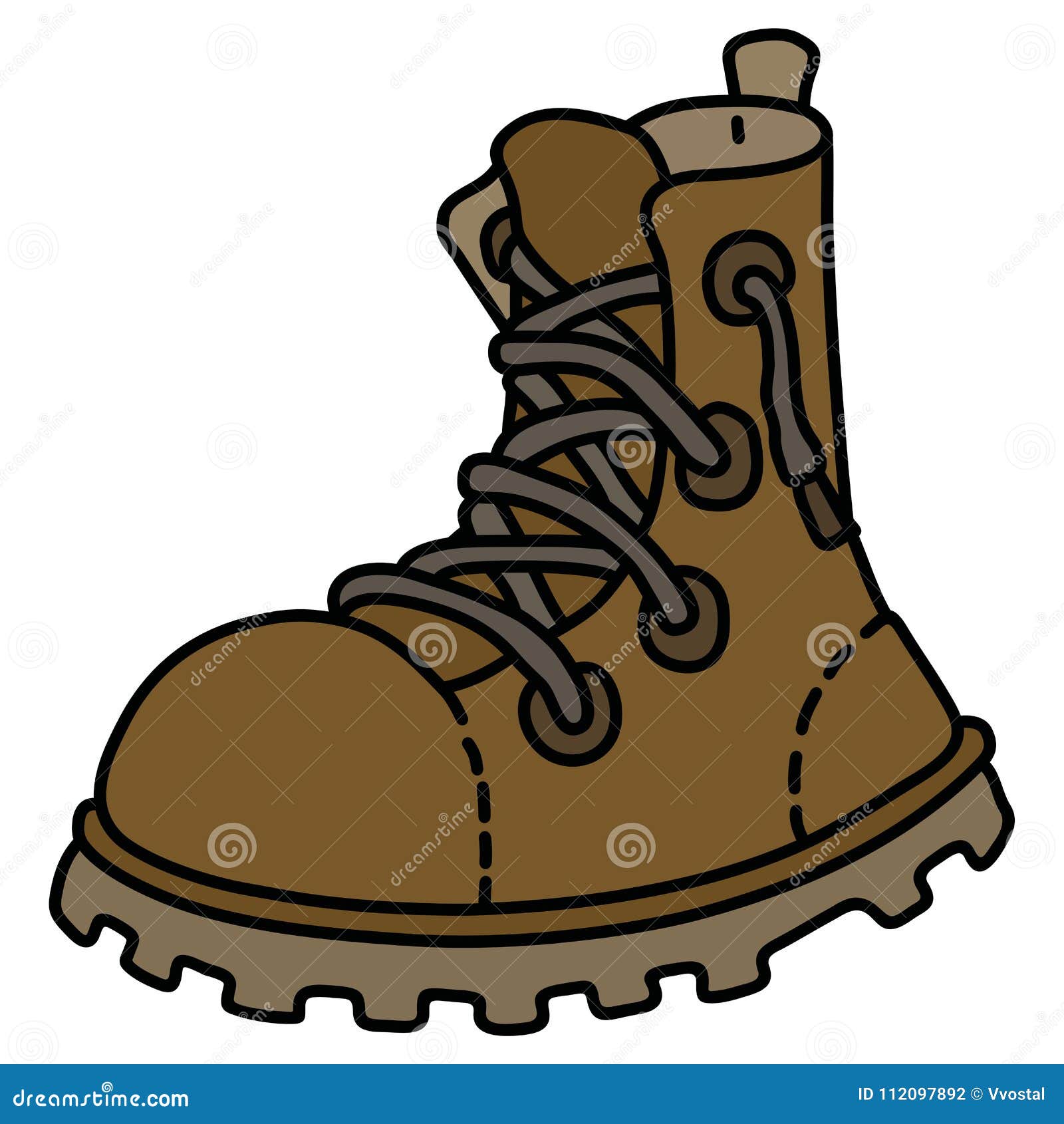 The Leather Lacing Work Shoe Stock Vector - Illustration of land, track ...