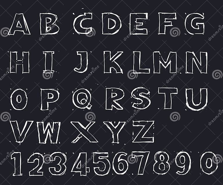 Hand drawing letters stock illustration. Illustration of decoration ...