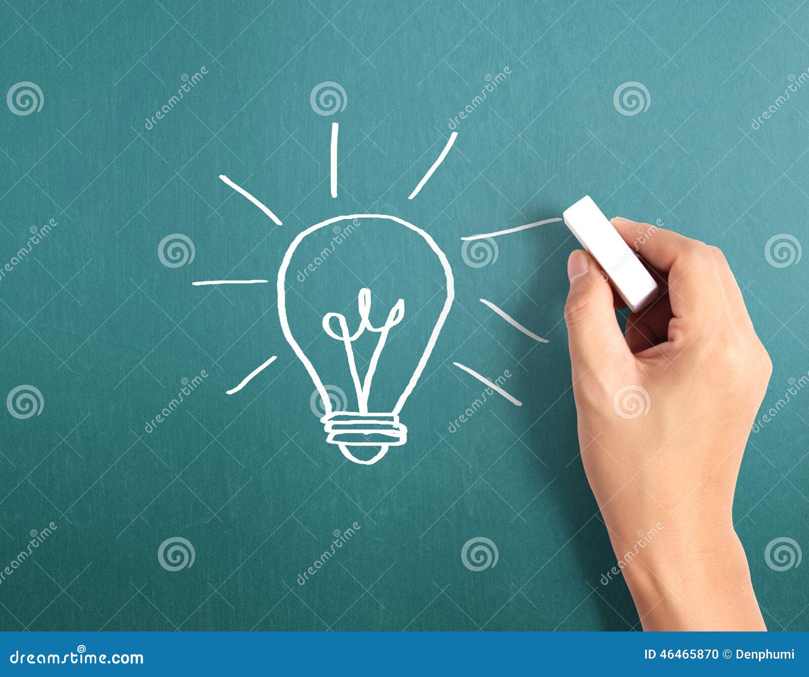 Hand drawing light bulb stock photo. Image of board, study - 46465870