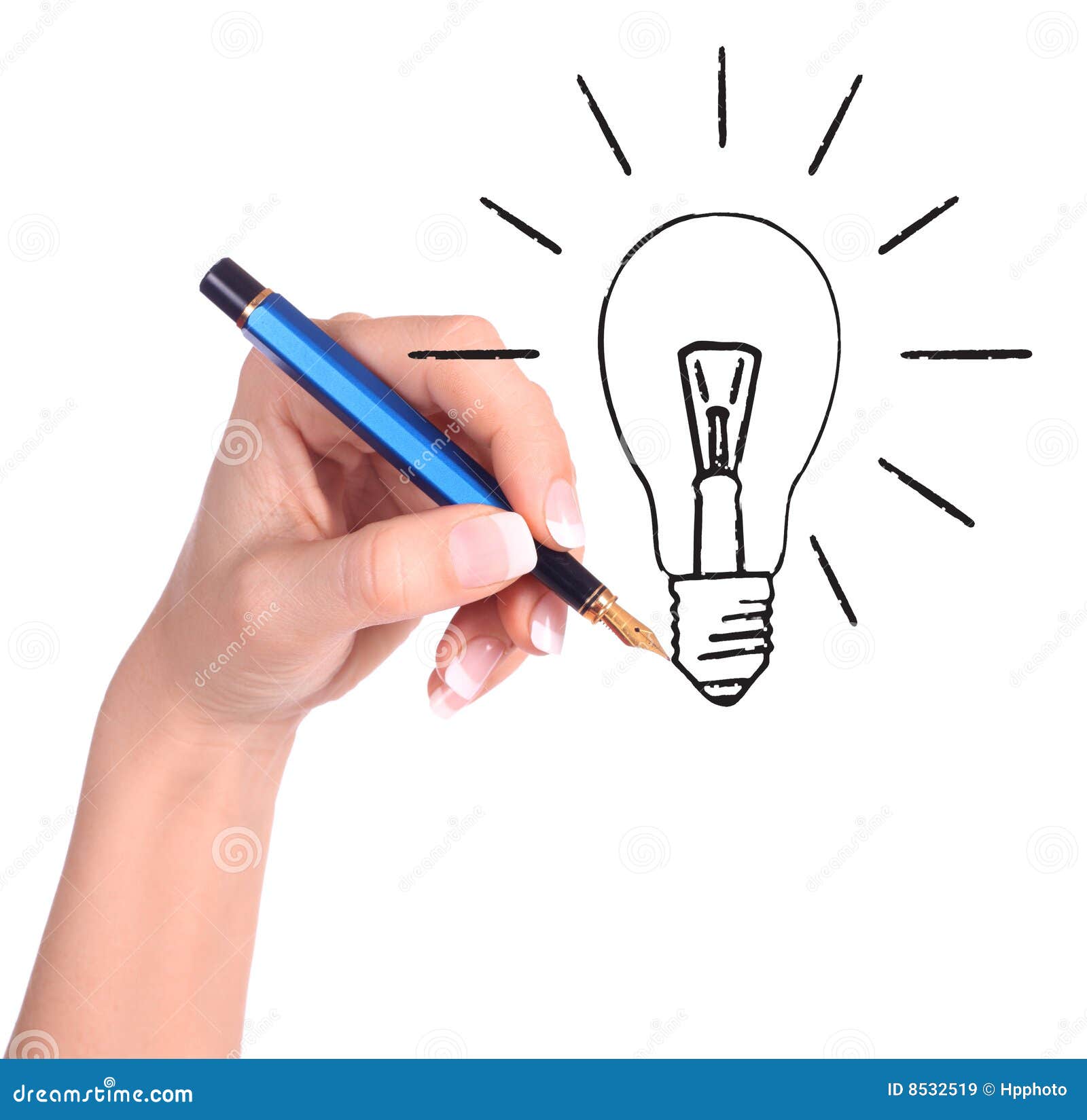 Hand drawing light bulb stock image. Image of equipment - 8532519