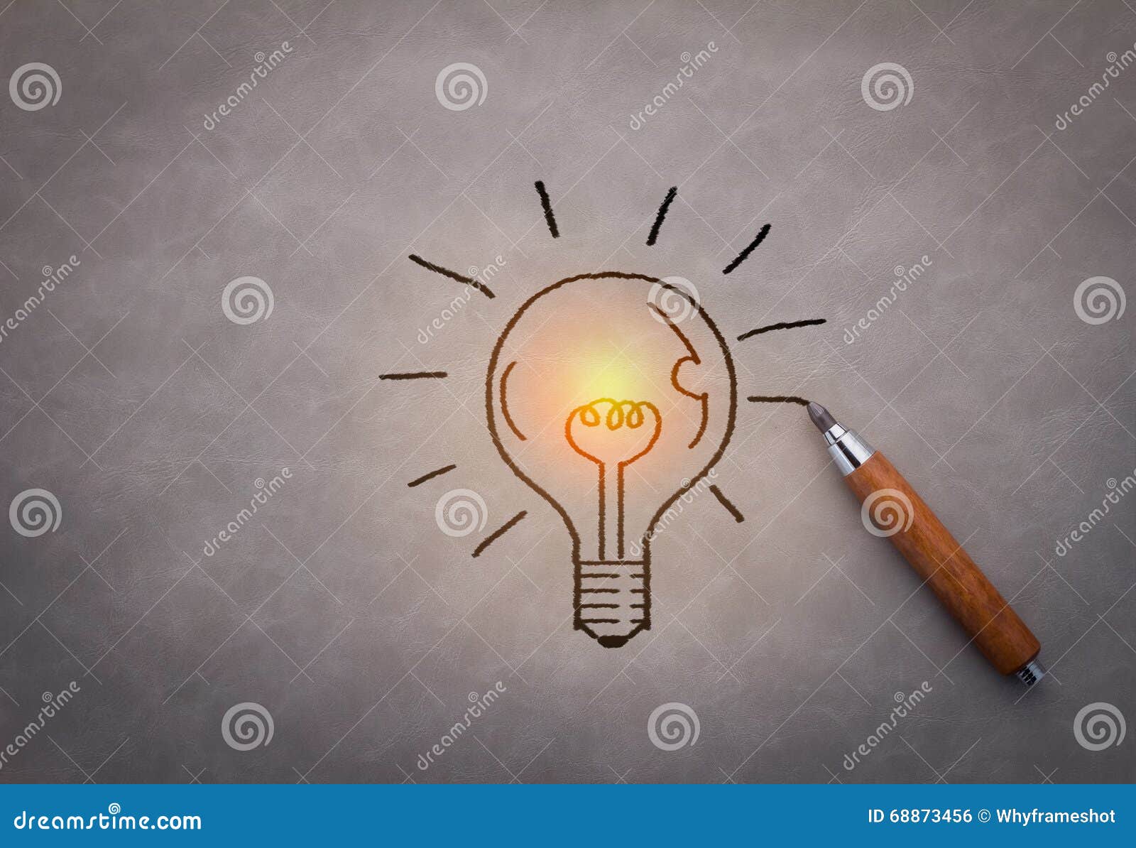 Hand drawing light bulb stock photo. Image of intelligence - 68873456