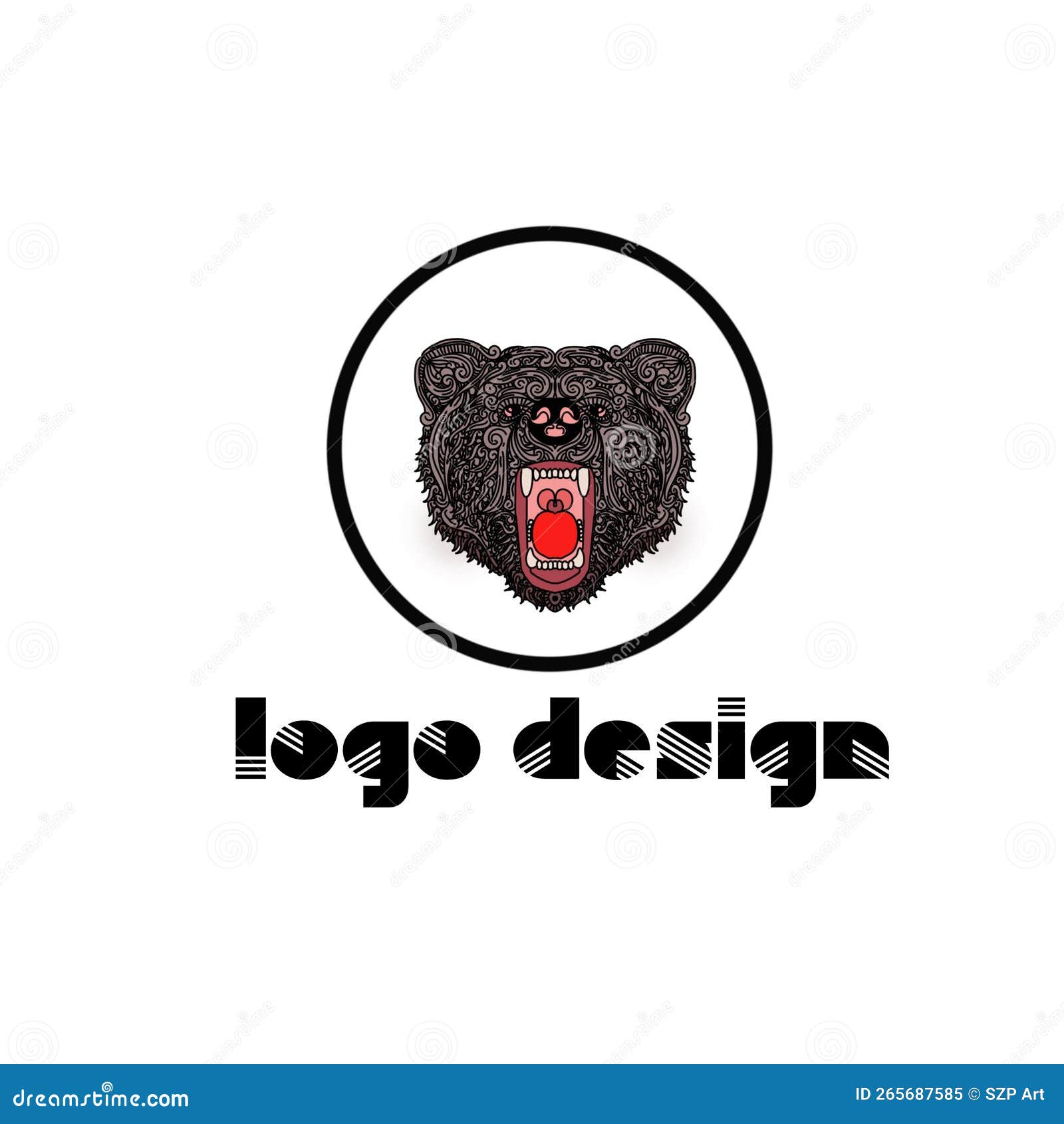 Logo Design Illustration Using Line Arts Stock Illustration ...