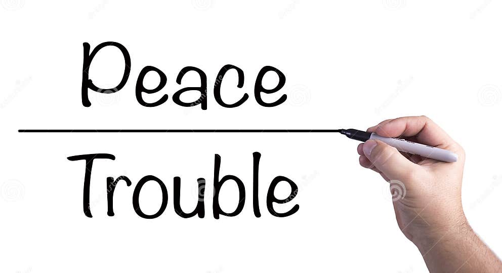 Drawing the Line between Peace and Trouble Stock Illustration ...