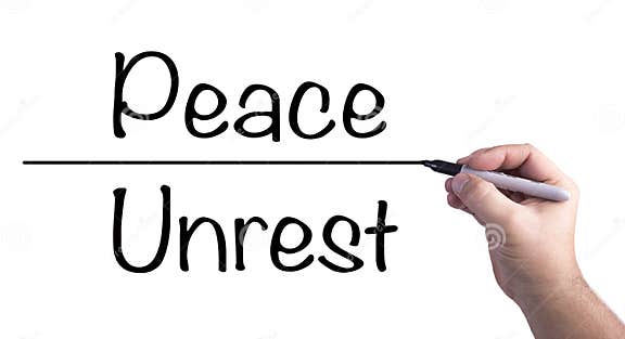 Drawing the Line between Peace and Unrest Stock Illustration ...
