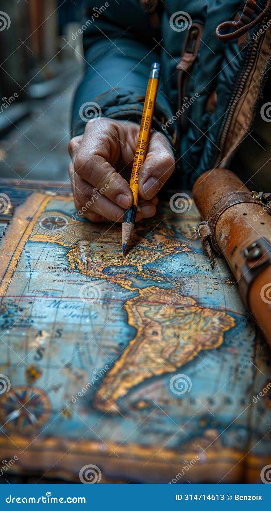 Hand Drawing A Map Royalty-Free Stock Photo | CartoonDealer.com #314714613