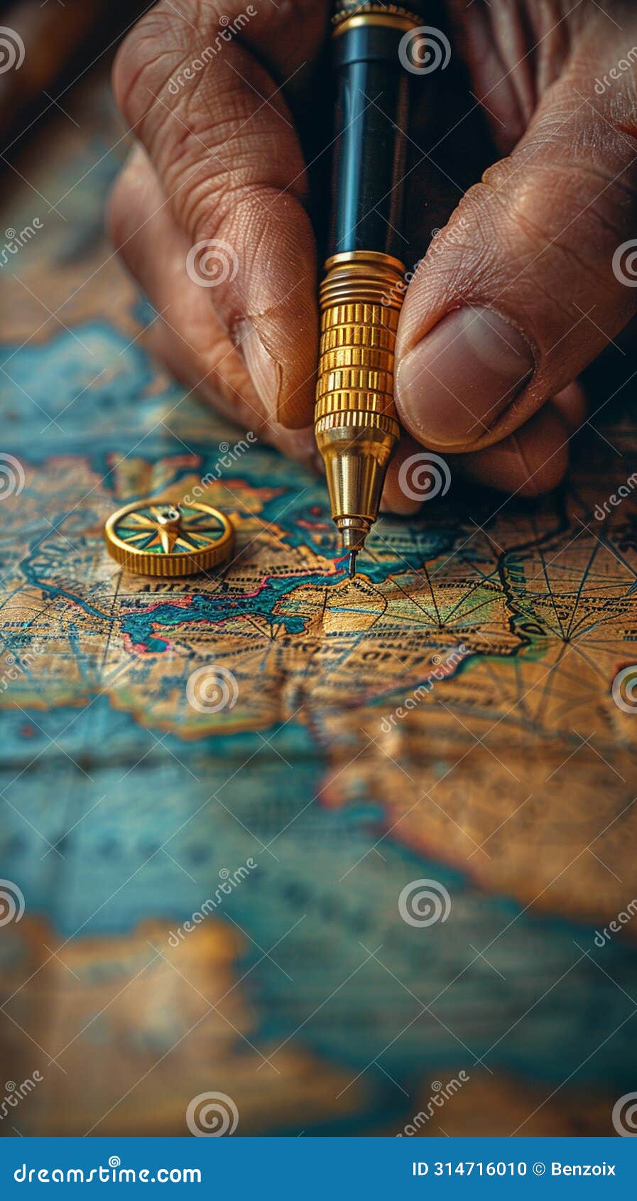 Hand drawing a map stock illustration. Illustration of destination ...