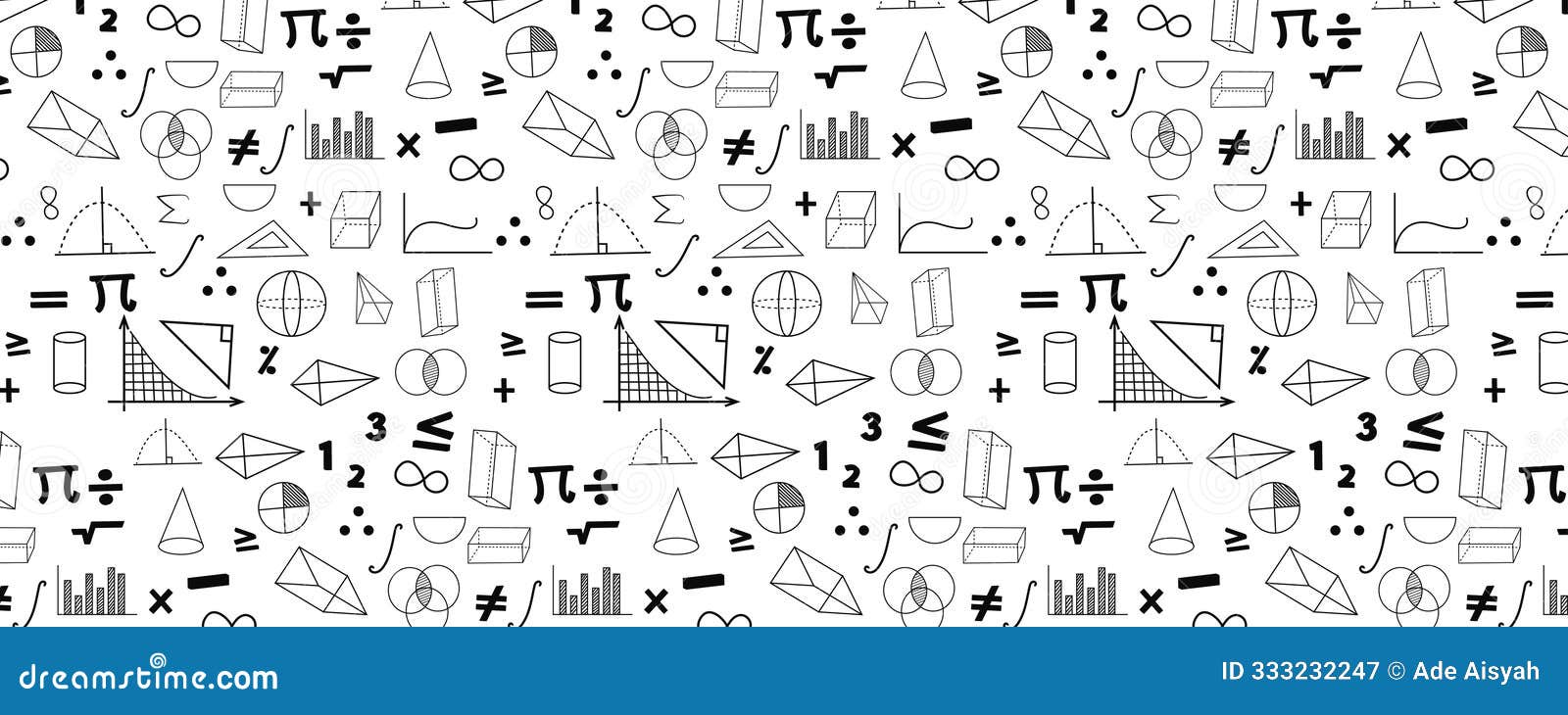 Hand Drawing Mathematics Education Doodle Icon Idea Set Background ...
