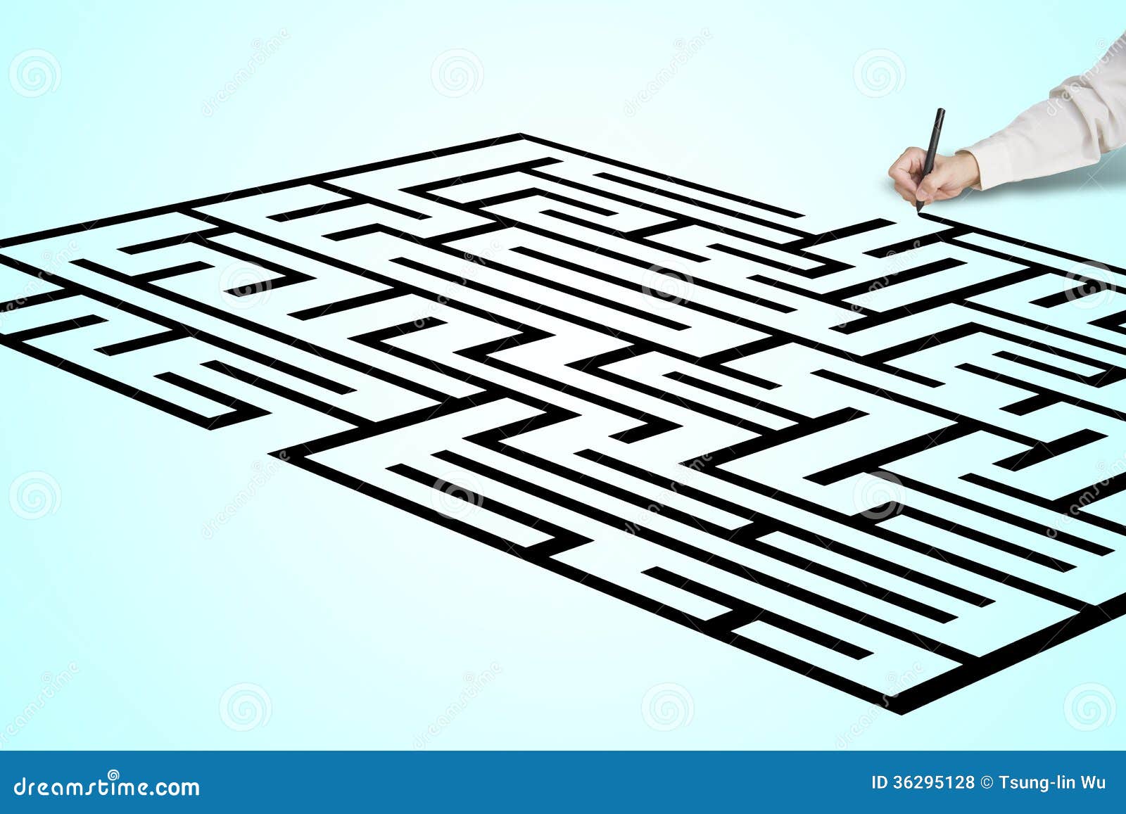 Hand drawing maze stock illustration. Illustration of front - 36295128