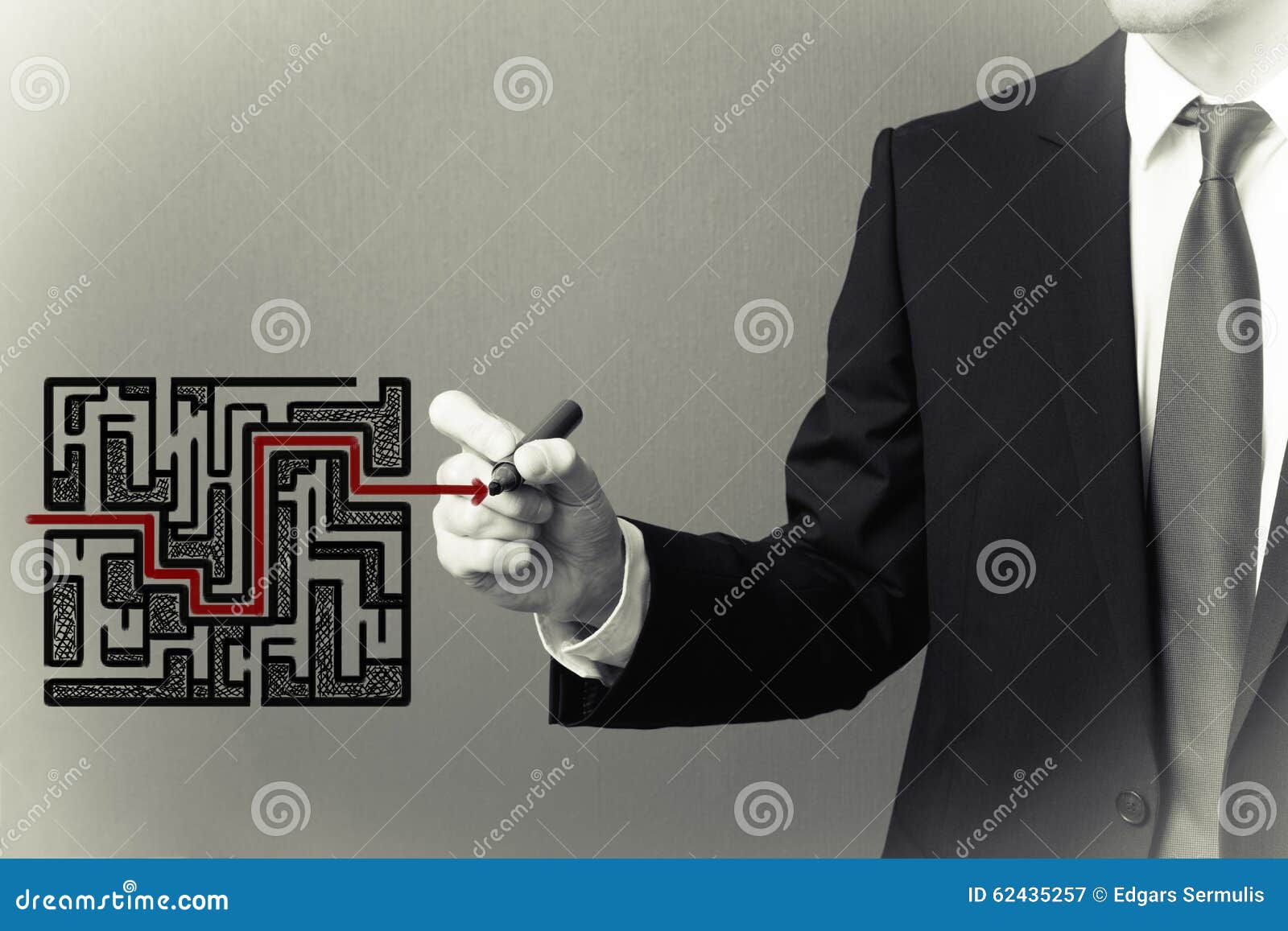 Hand Drawing Maze on a Green Background Stock Image - Image of ...