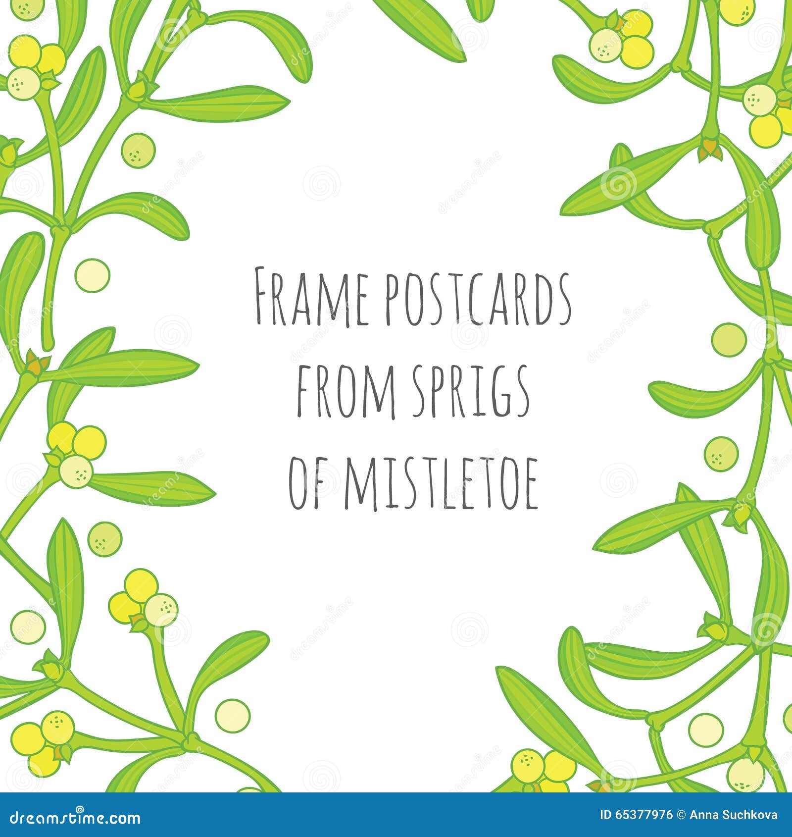 Hand Drawing Mistletoe Frame Stock Vector - Illustration of season ...