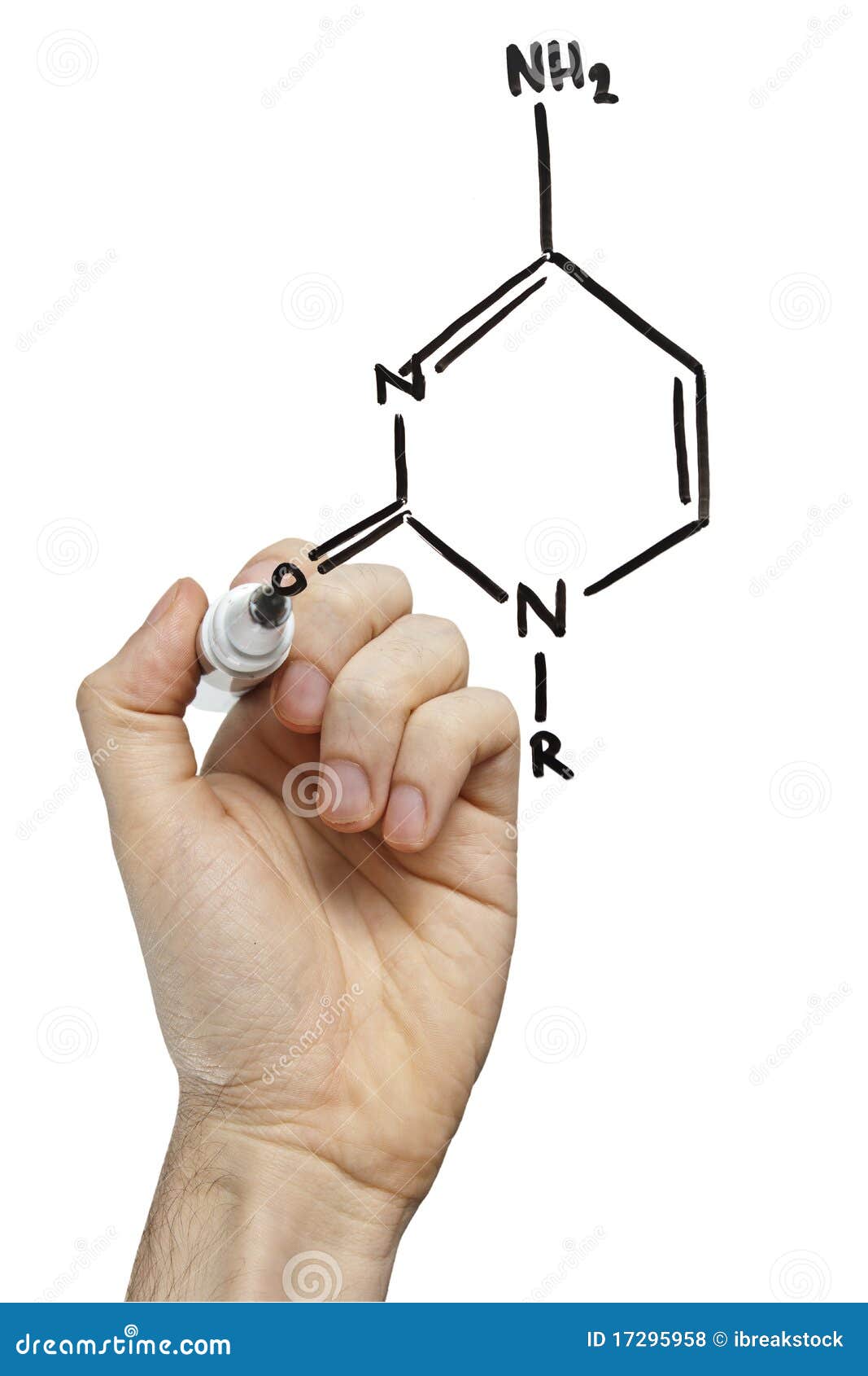 Hand Drawing Molecule Structure Stock Photo - Image of scientific, life ...