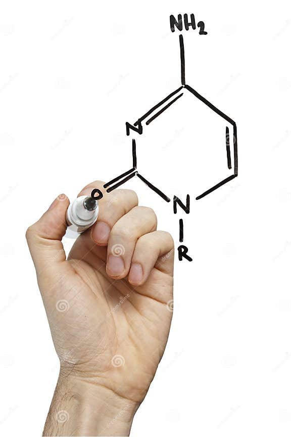 Hand Drawing Molecule Structure Stock Photo - Image of scientific, life ...
