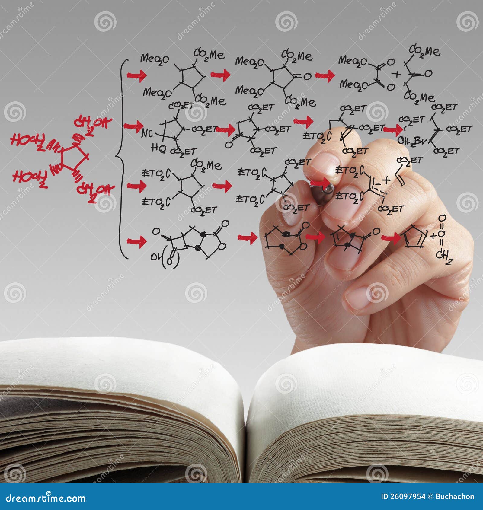 Hand Drawing Molecule Structure Stock Photo - Image of formula ...