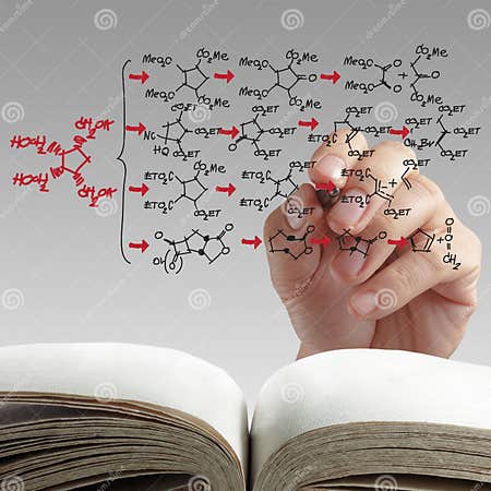 Hand Drawing Molecule Structure Stock Photo - Image of formula ...