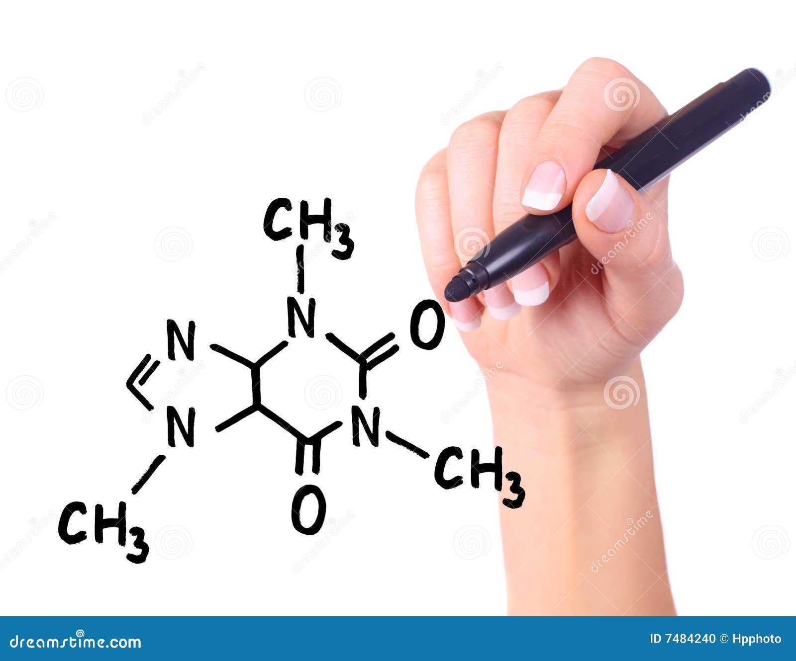 Hand Drawing Molecule Structure Stock Photo - Image of life, atom: 7484240