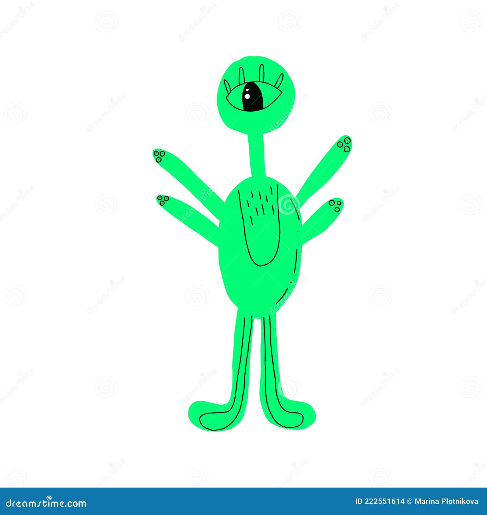 Hand Drawing Monster Illustration Vector, Doodle Stock Vector ...