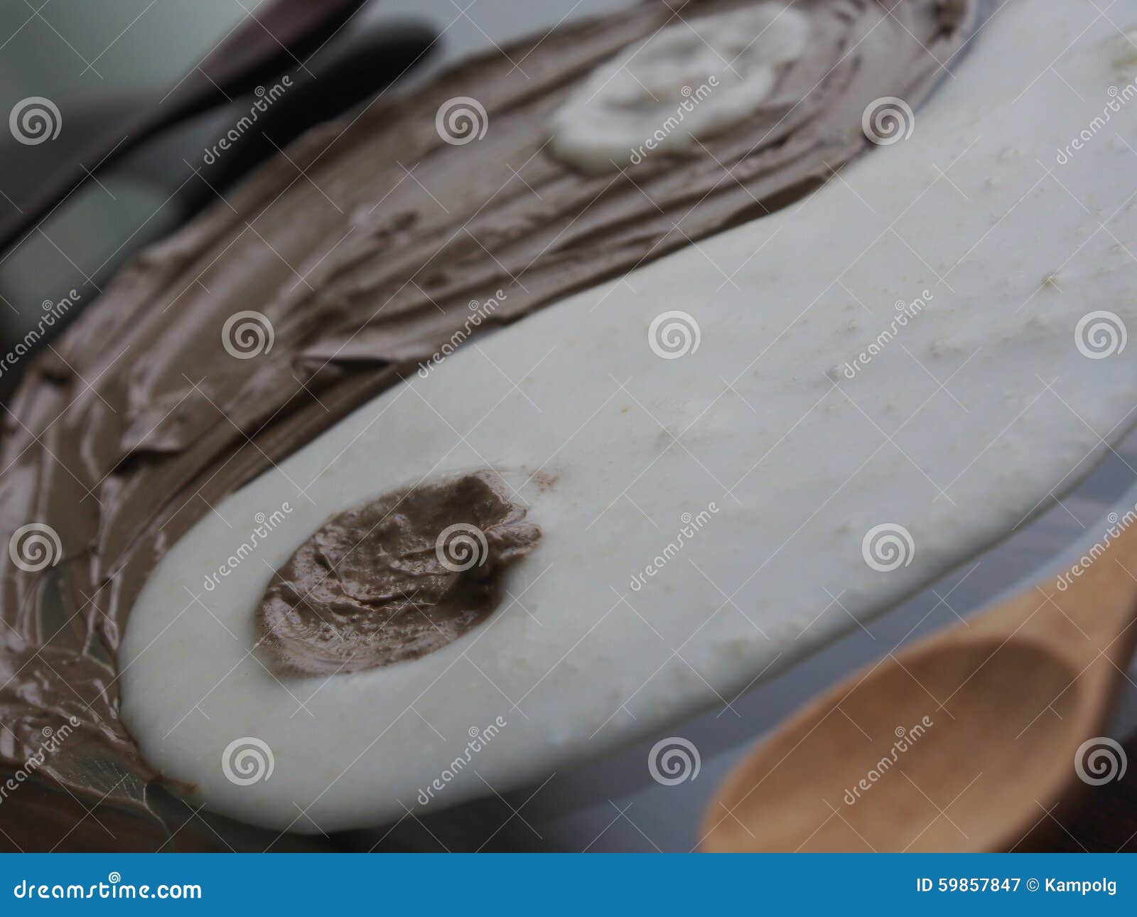 Hand Drawing of Mud and Rice on the Glass As Yin and Yang Stock Image ...