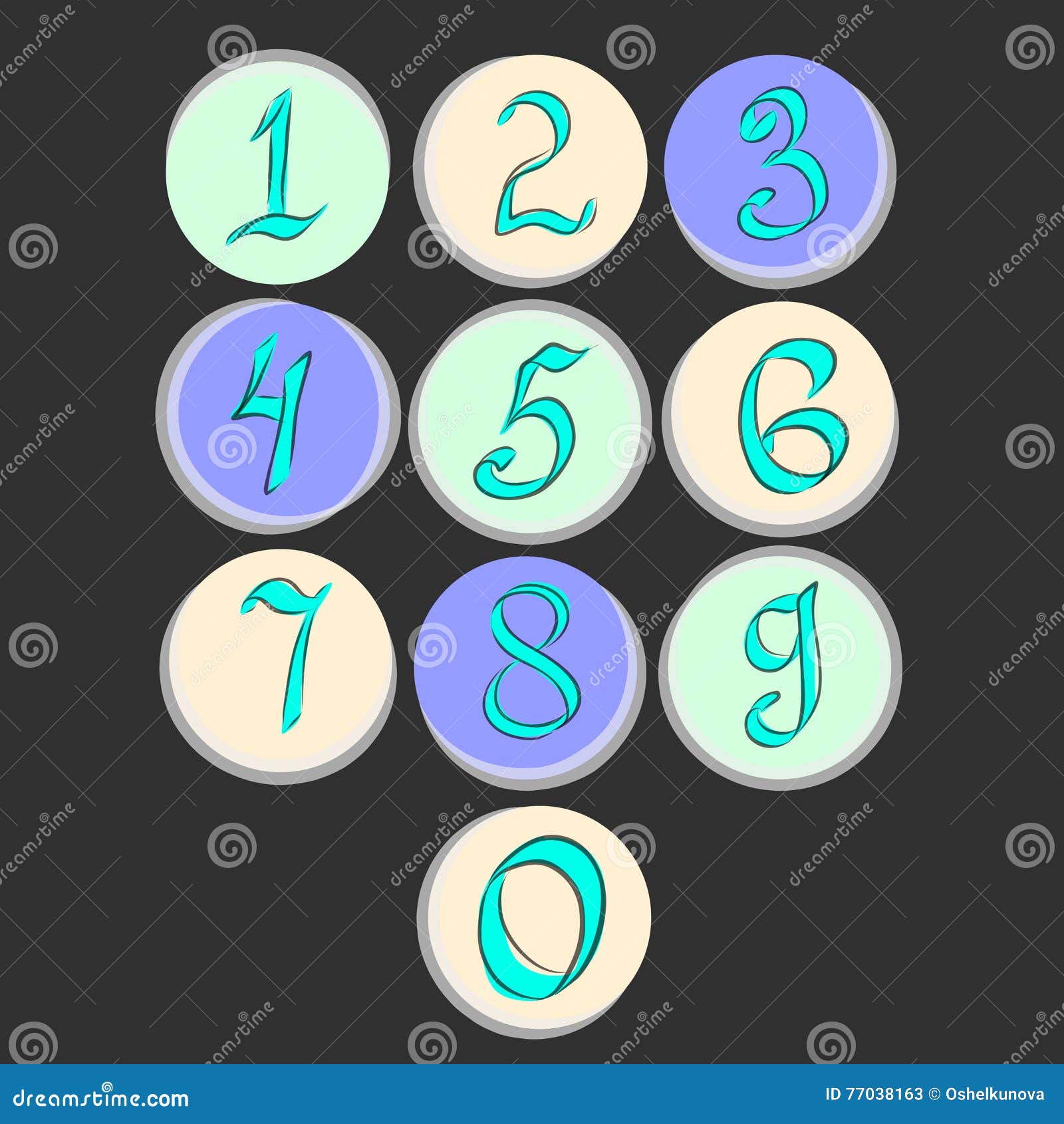 Hand Drawing Numbers. Back To School Stock Vector - Illustration of ...