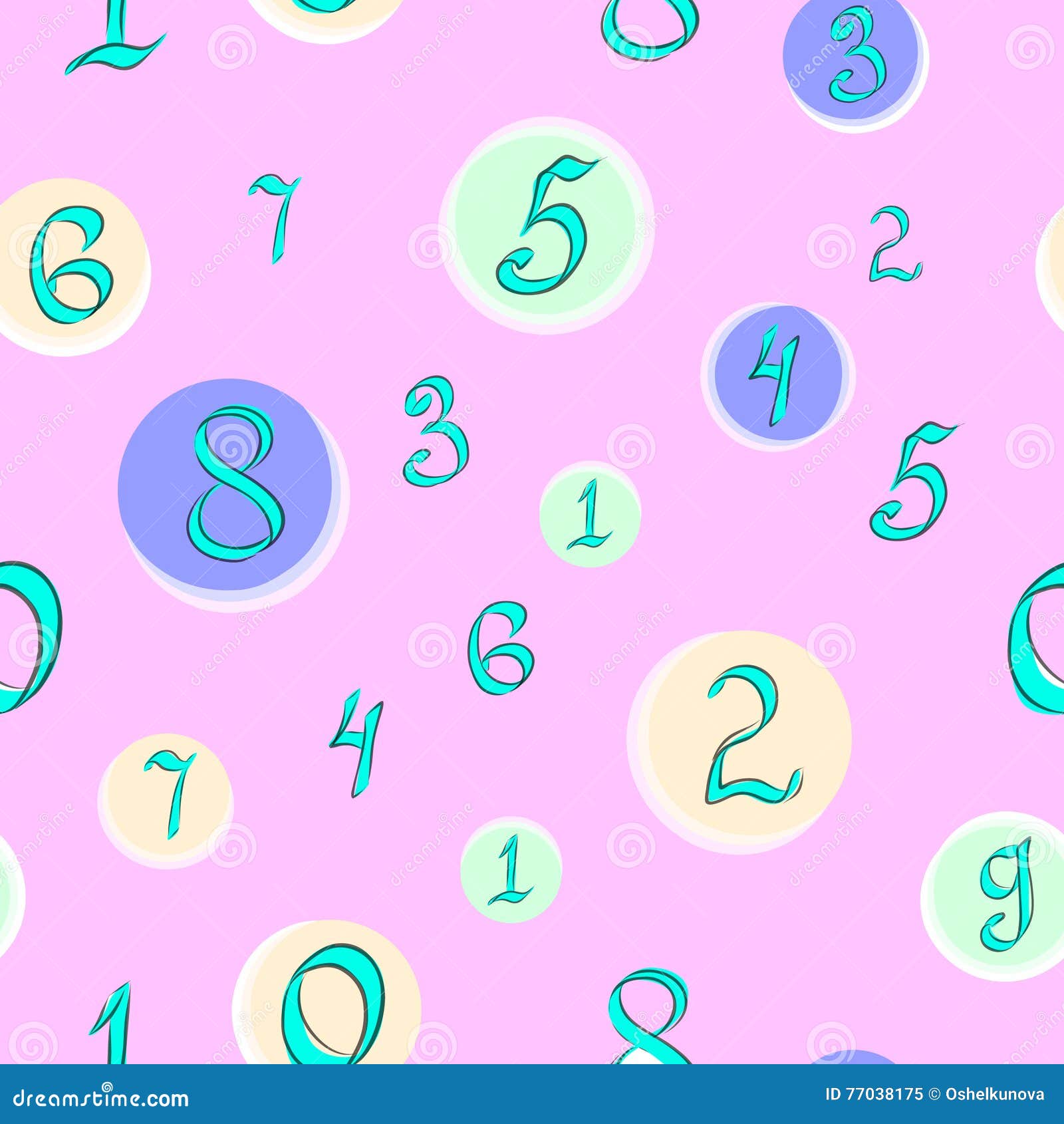 Hand Drawing Numbers. Back To School. Seamless Pattern. Stock Vector ...