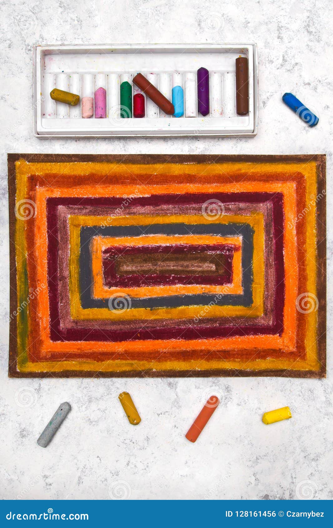 Hand Drawing: Orange Rectangles Stock Photo - Image of brush, grunge ...