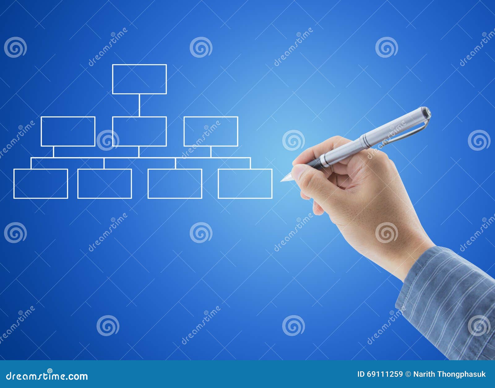 Hand Drawing an Organization Chart Stock Image - Image of progress ...