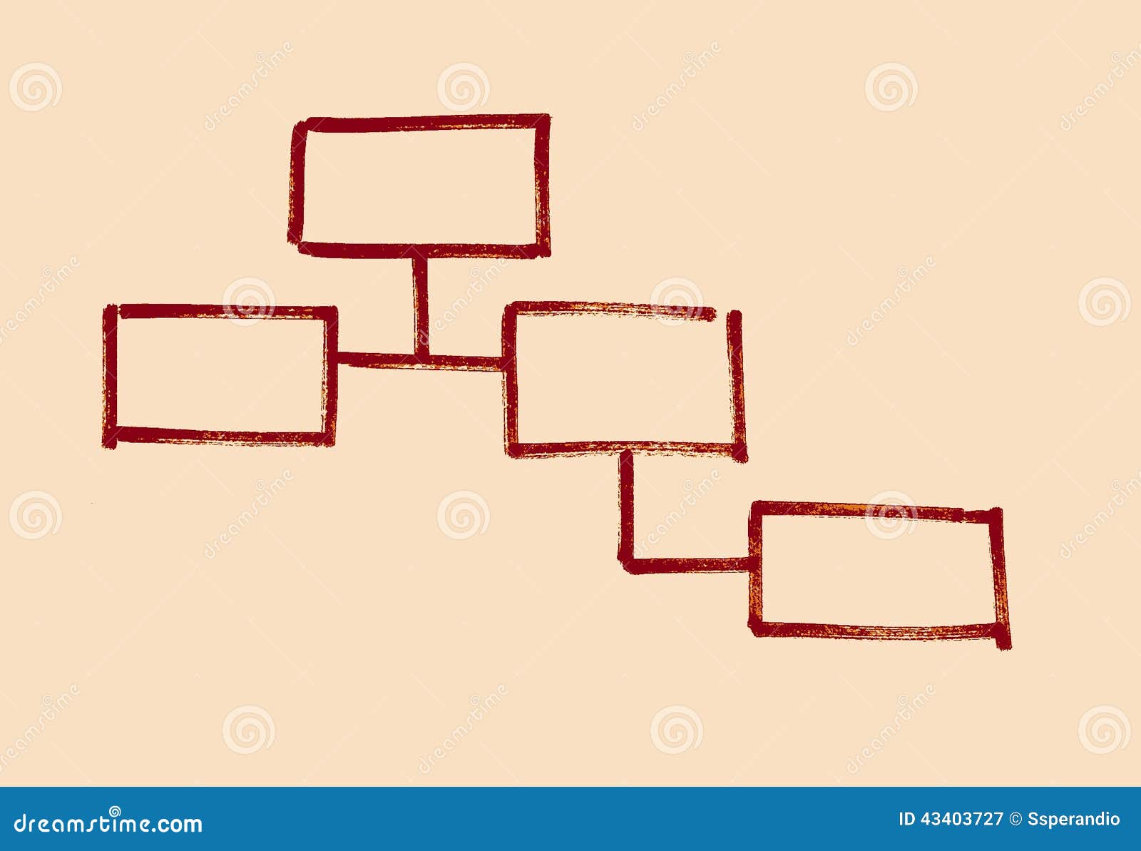 Hand Drawing of a Organization Chart Stock Illustration - Illustration ...