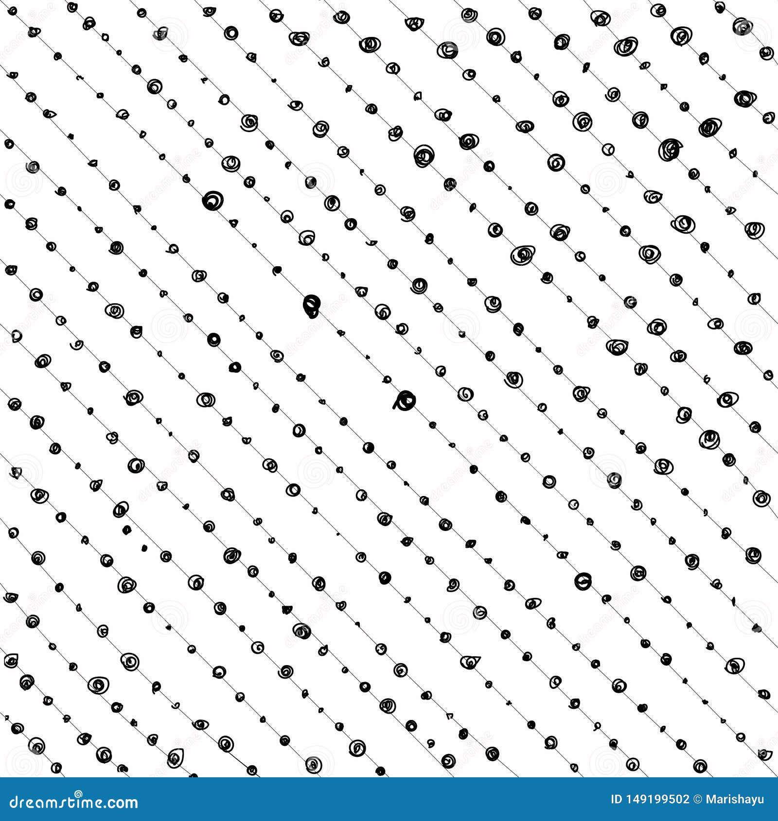 Hand Drawing Pattern with Diagonal Lines and Dots Stock Vector ...