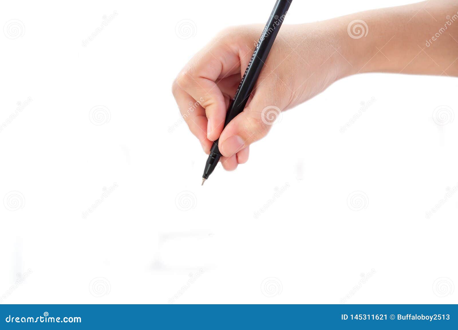 Hand for drawing with pen stock image. Image of male - 145311621