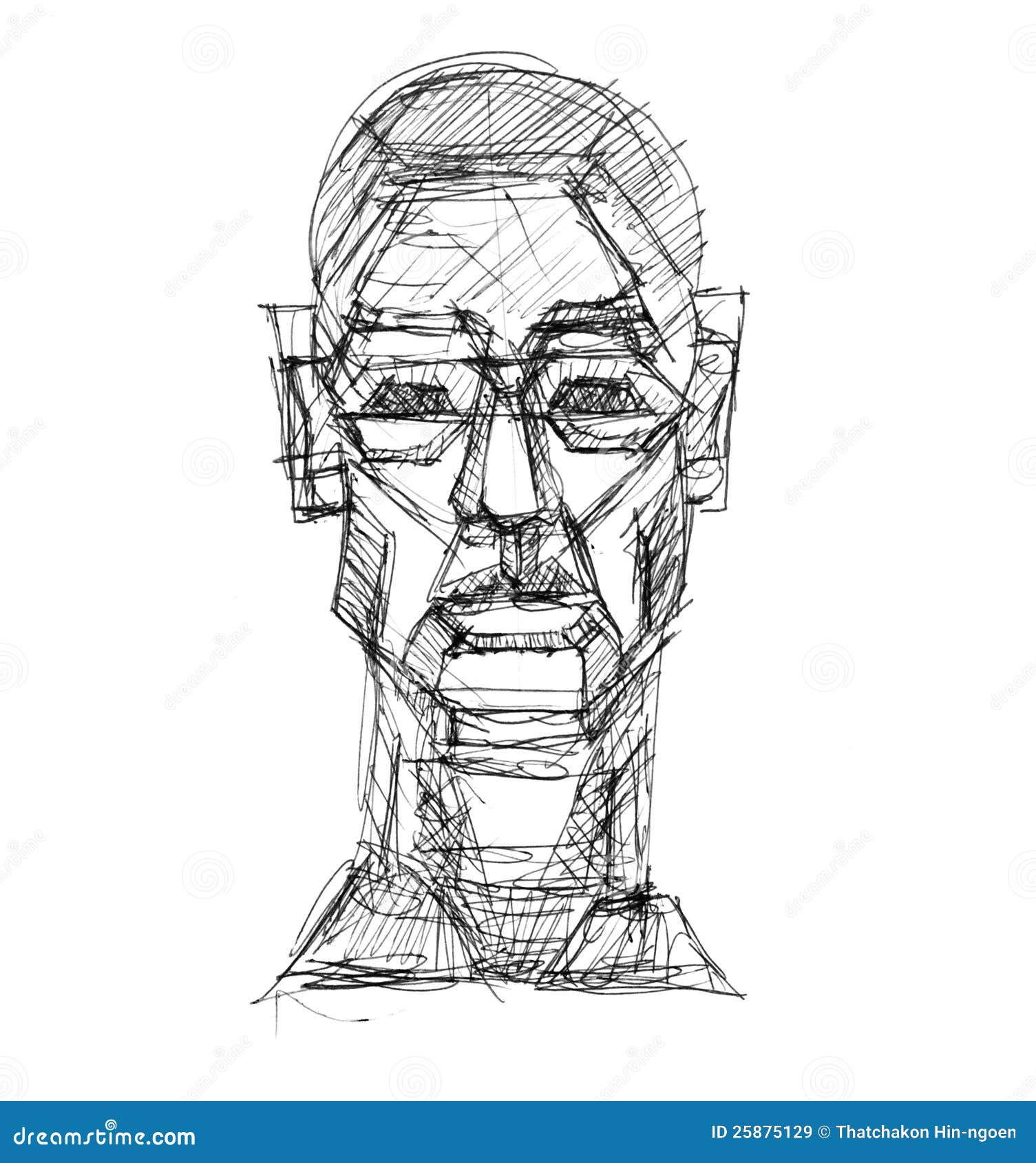 Hand Drawing Plaster Model on Paper Stock Illustration - Illustration ...