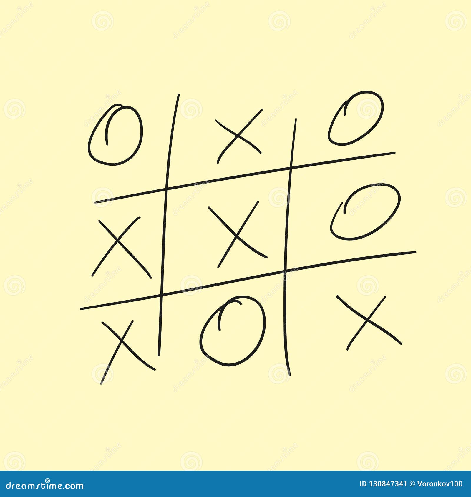 Hand-drawing, Playing TIC TAC Toe on Paper. Vector Illustration ...