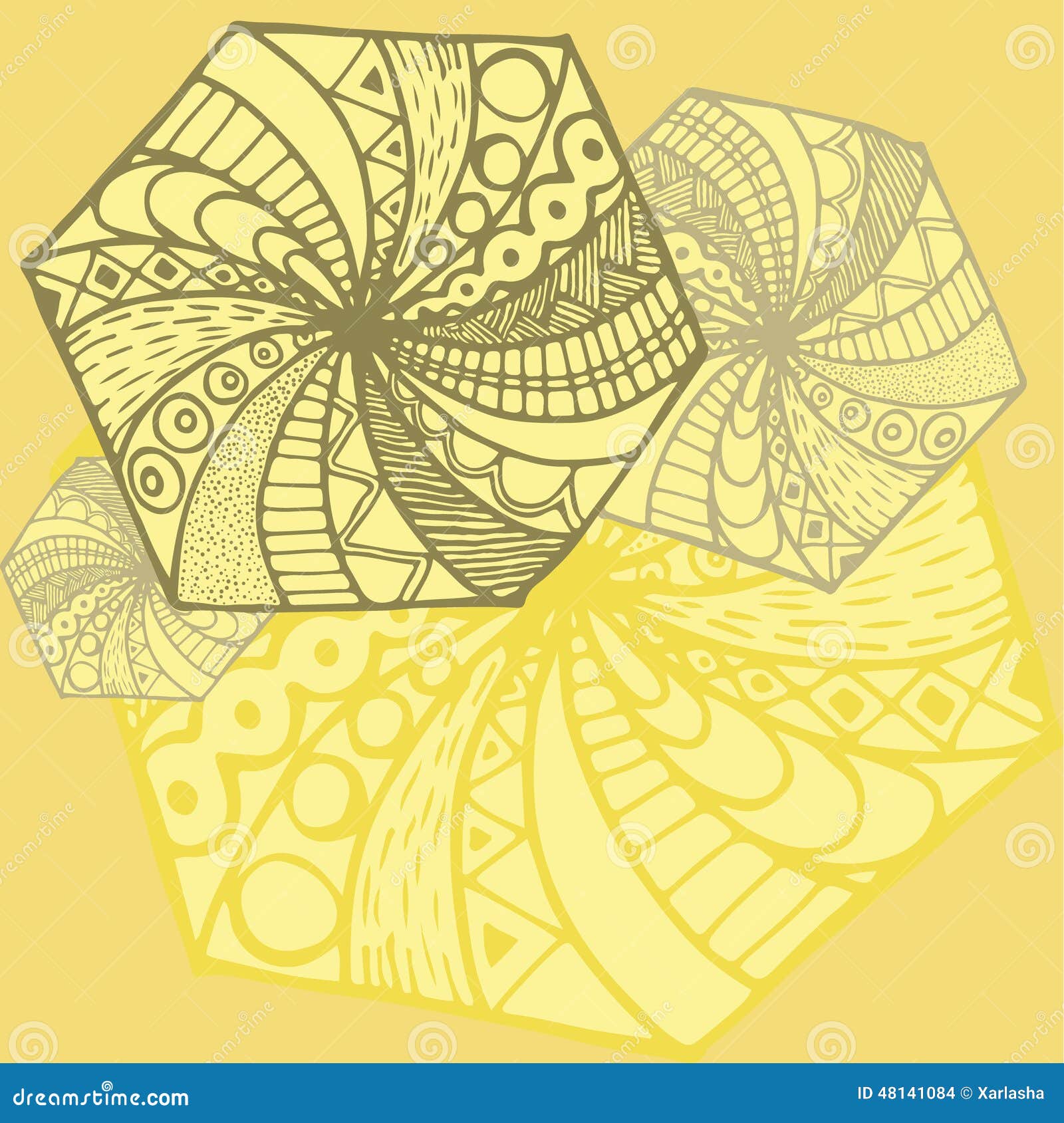 Hand drawing polygon stock vector. Illustration of tile - 48141084