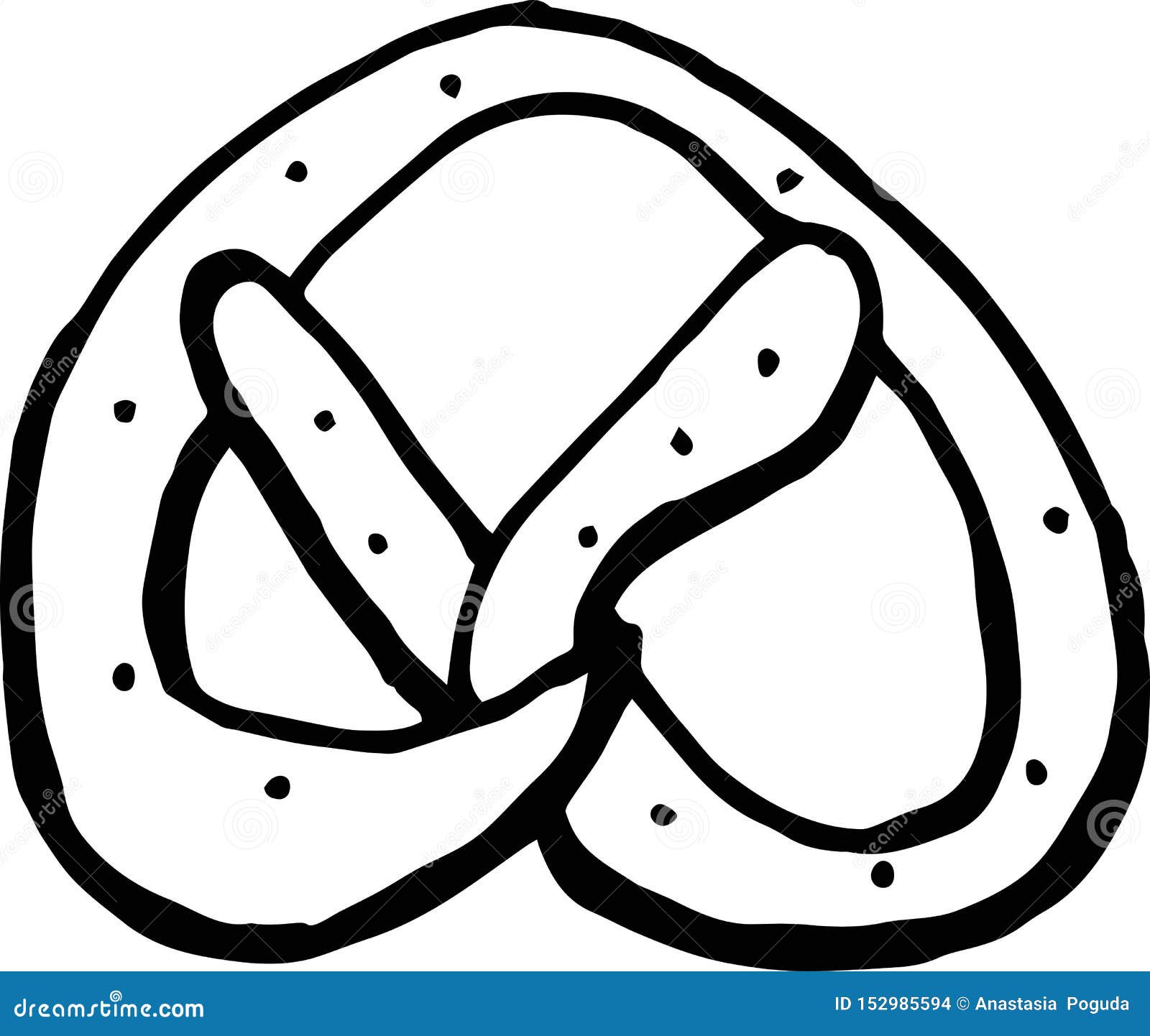 Hand Drawing Pretzel On White. Doodle Vector Illustration For Menu ...