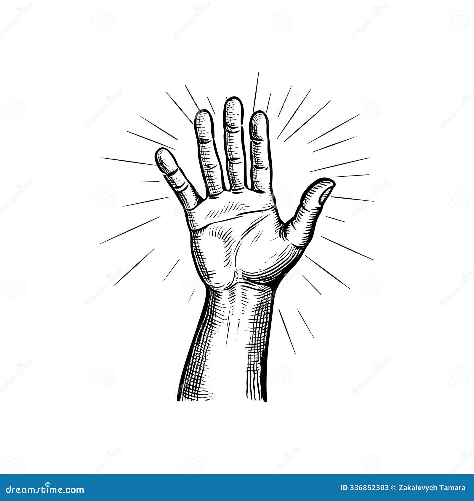 Hand Drawing with Radiating Light Lines. Vector Illustration Design ...