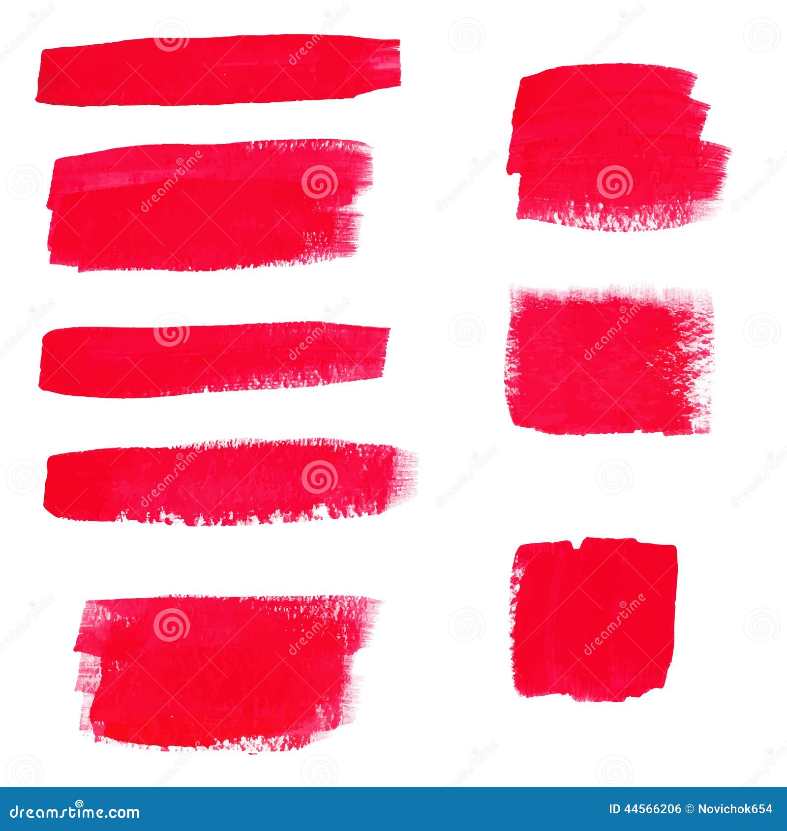 Hand-drawing Red Textures of Brush Strokes in Random Shape Stock Vector ...