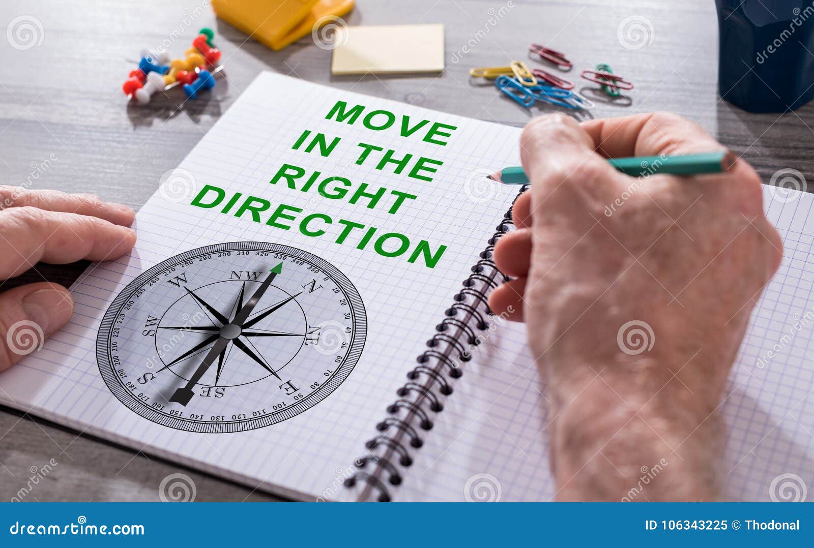 Right Direction Concept on a Notepad Stock Image - Image of symbol ...
